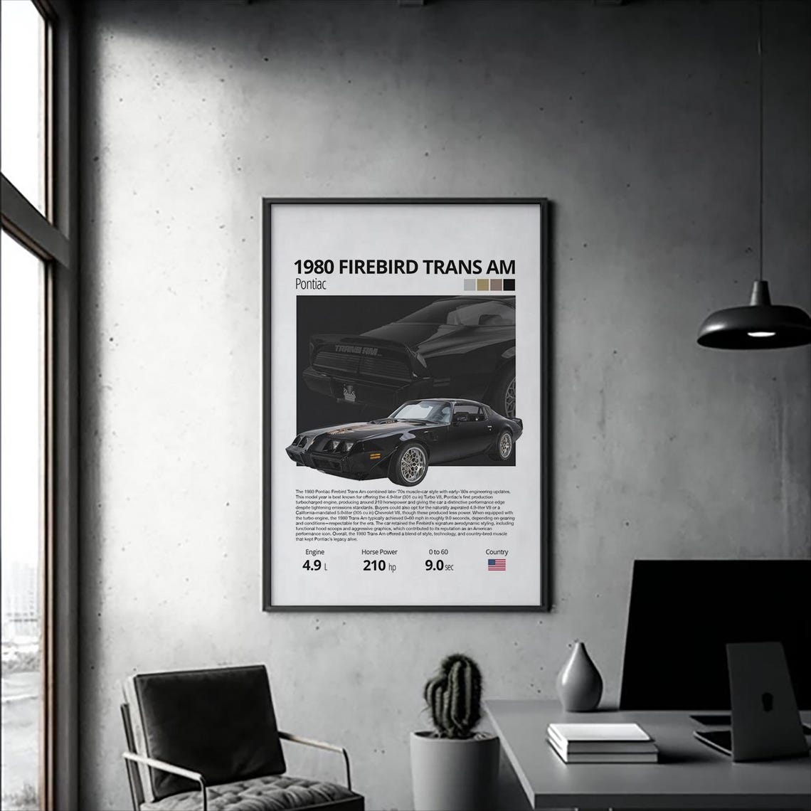 1980 Pontiac Firebird Trans Am Poster: Modern Car Wall Art (digital ...