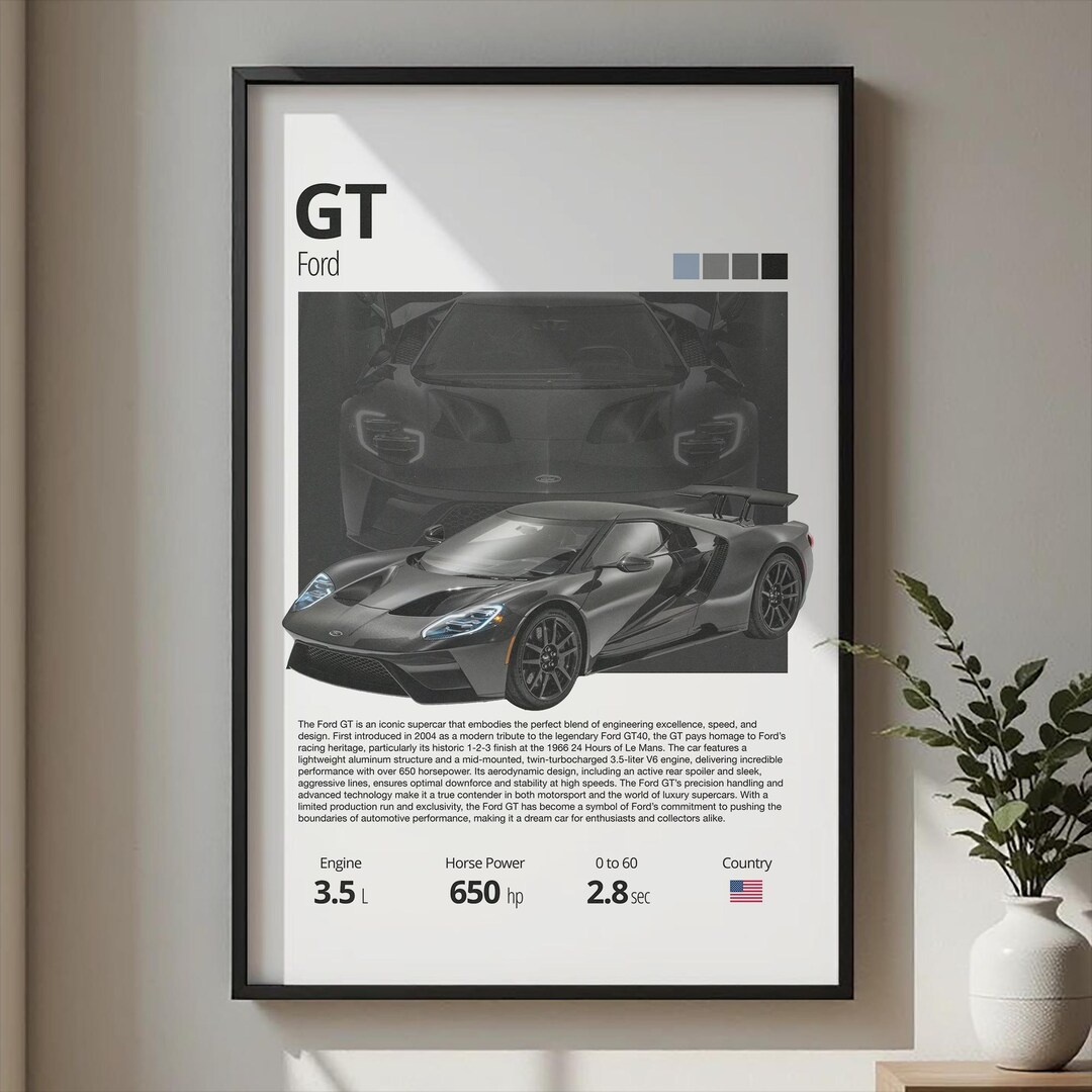 Ford GT Hypercar Poster: High-resolution Car Enthusiast Art (PNG ...