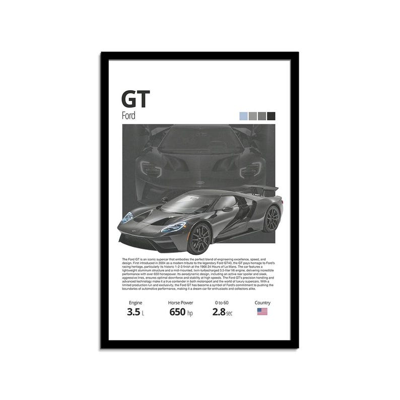 Ford GT Poster – High-resolution PNG Wall Art for Car Enthusiasts ...