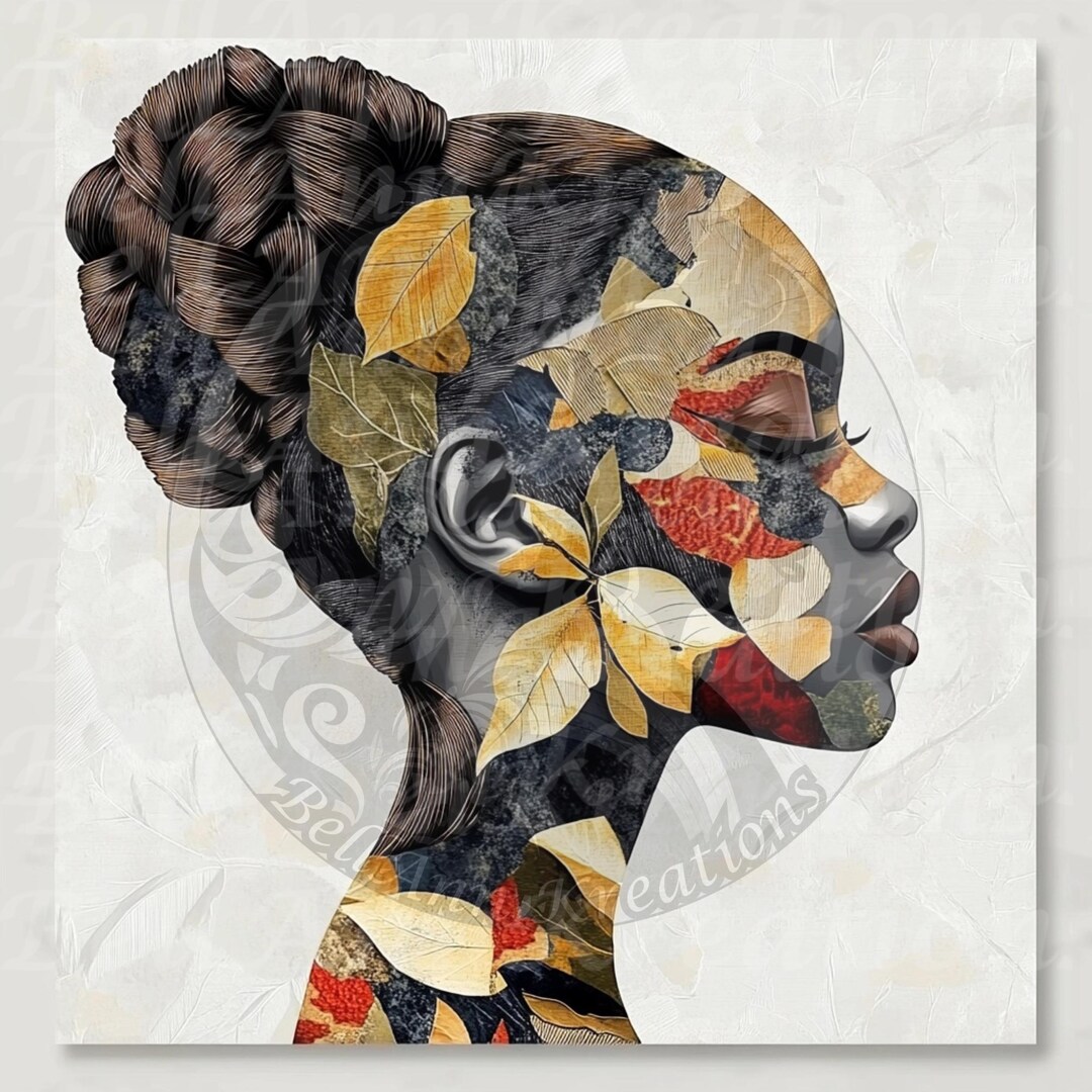 Nature’s Essence: Afrocentric Collage Art PNG Bundle – 10 Unique ...