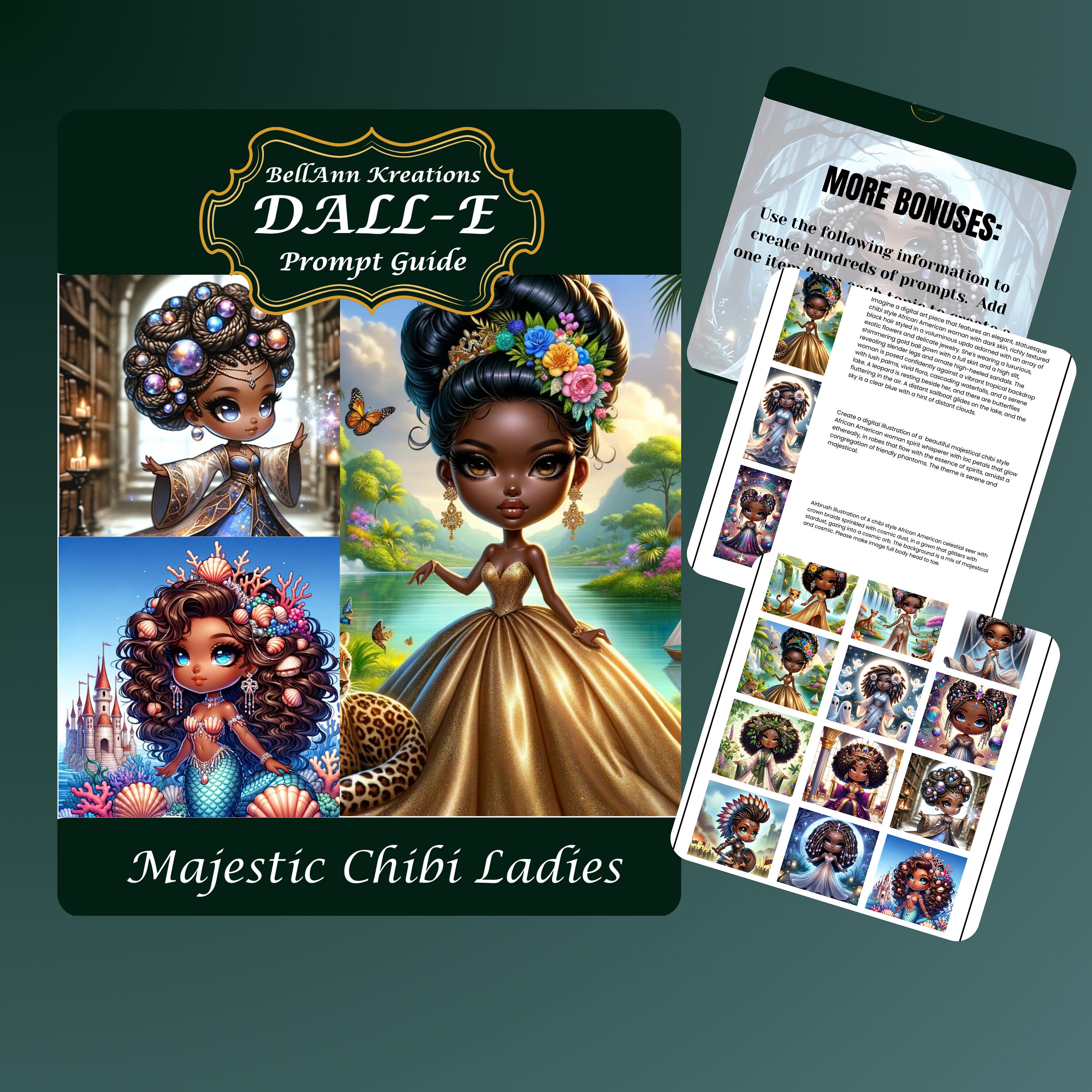 African American Chibi Majestic Ladies | AI Prompt Guide | 12 Sample ...
