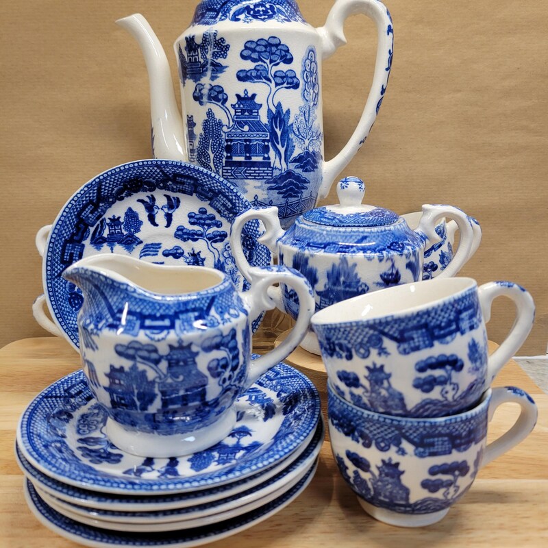 Blue Willow Tea Set - Etsy