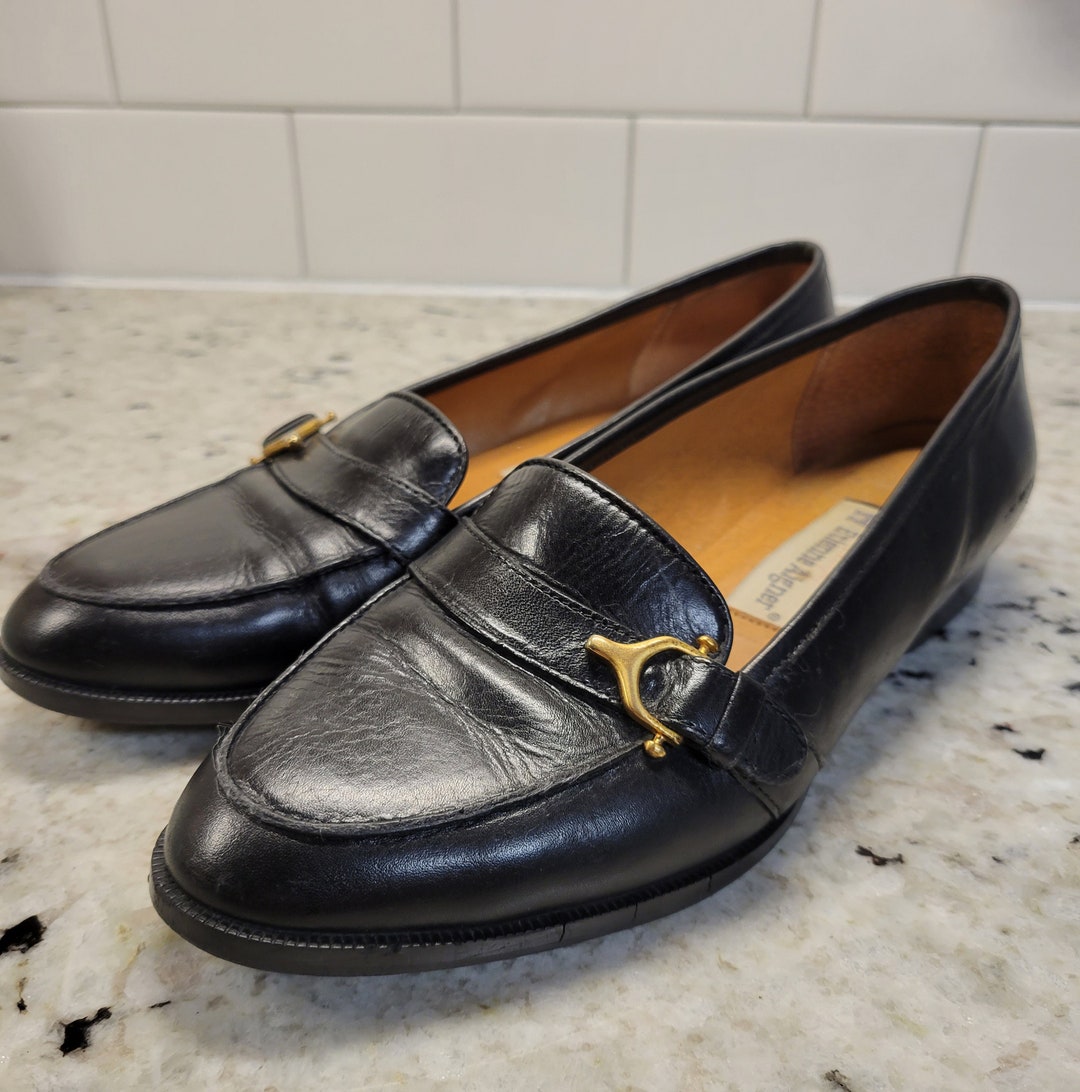 Vintage Etienne Aigner Tracy Horsebit Black Leather Loafers 6 M Runs ...