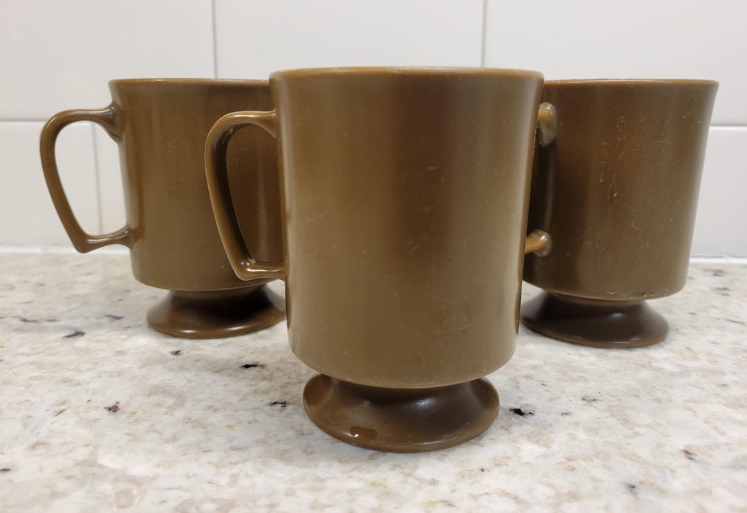 Mid-century Modern Brown Melmac Coffee Mugs, Set of 4 - Etsy