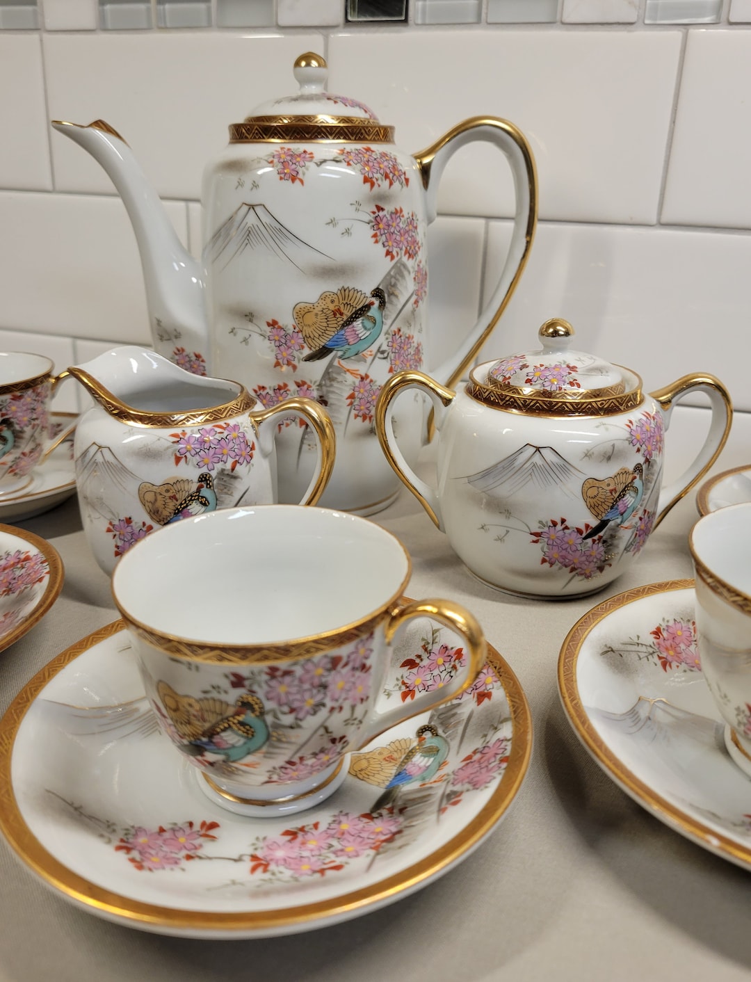 Vintage 1950s CPO Kutani Porcelain Tea Set Mad Hatter Party Japan - Etsy