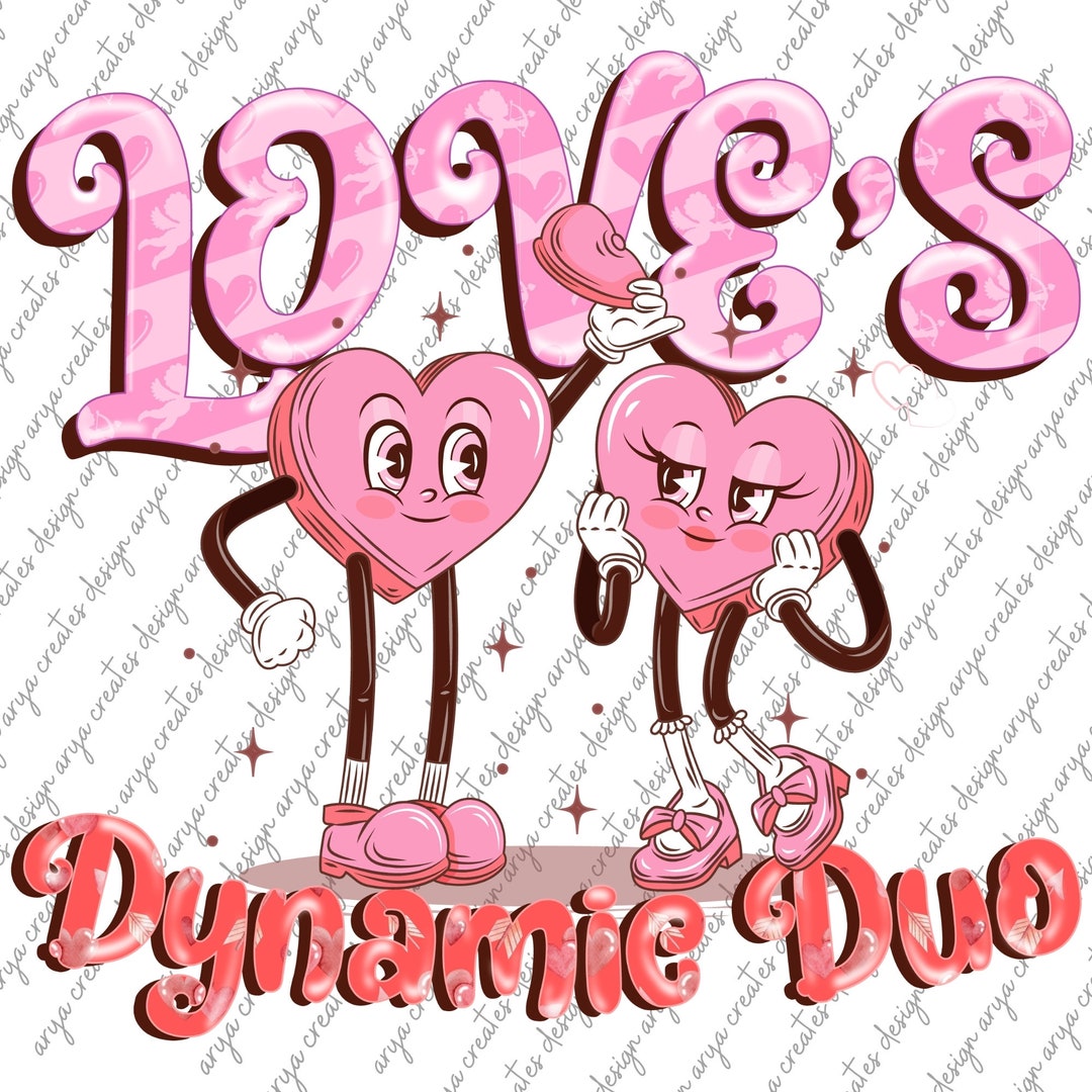 Loves Dynamic Duo PNG Valentine's Day Png Sublimation Design Couple ...