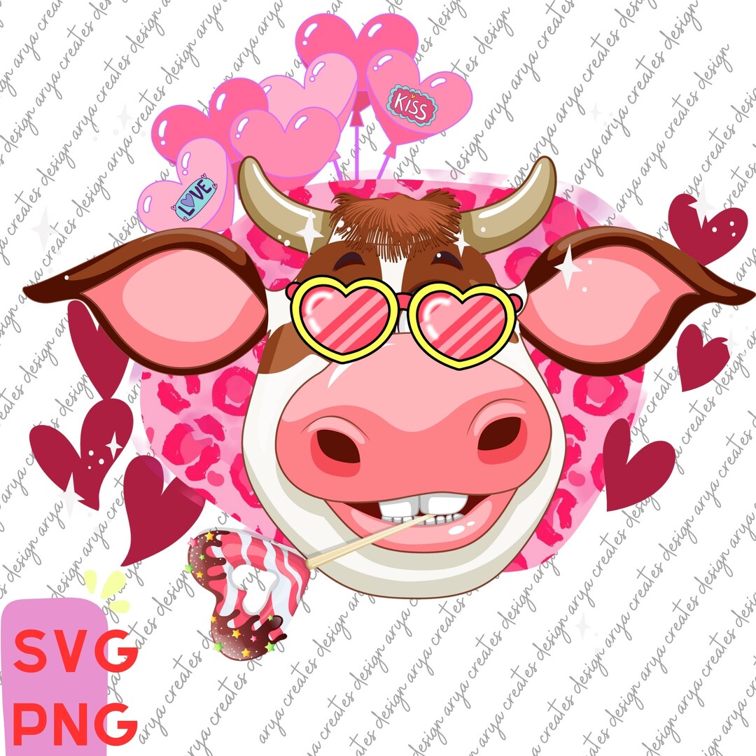 Heifer Valentine Png, Highland Cow Valentine Png, Valentine Day Western ...