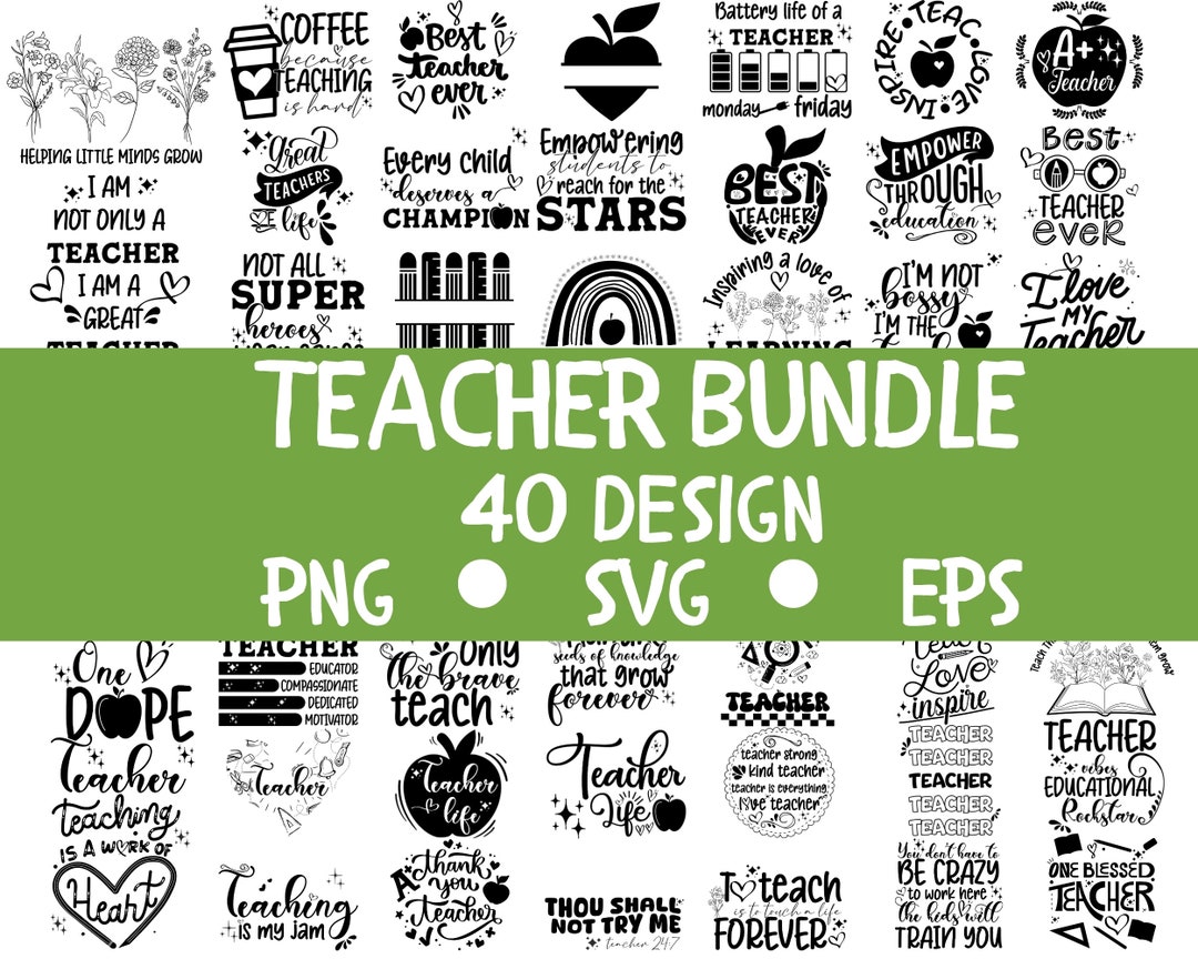 Teacher SVG Bundle, Teacher Quote Svg, Teacher Svg, School Svg, Teacher ...