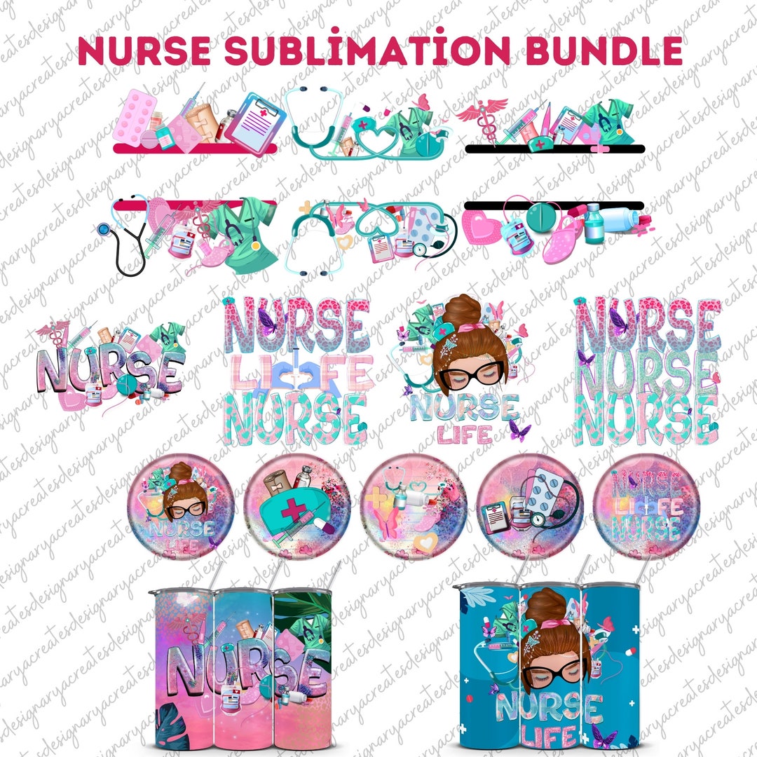 Nurse Png Sublimation Design Bundle,set Nurse Png File, Nurse Life Png ...