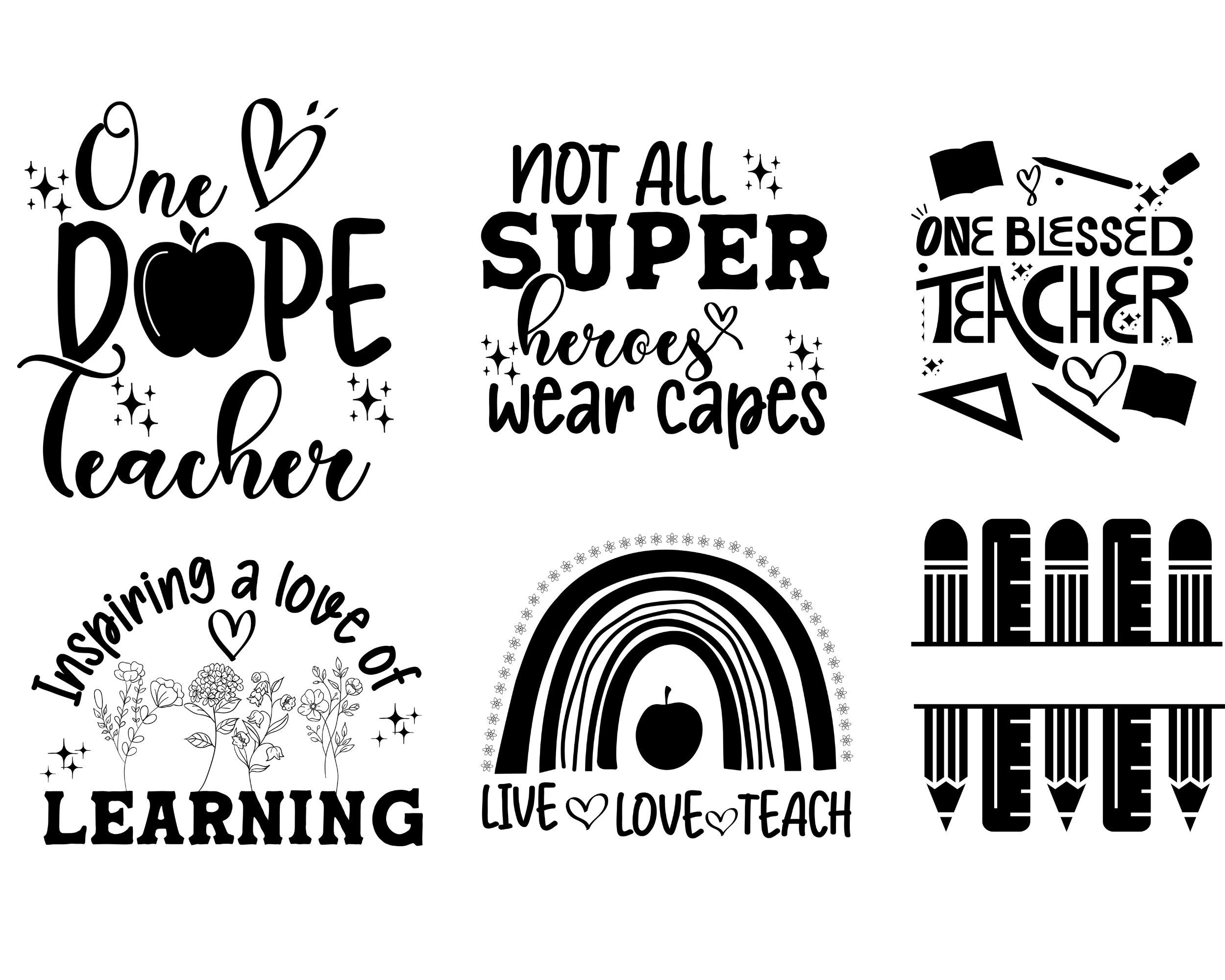 Teacher SVG Bundle, Teacher Quote Svg, Teacher Svg, School Svg, Teacher ...