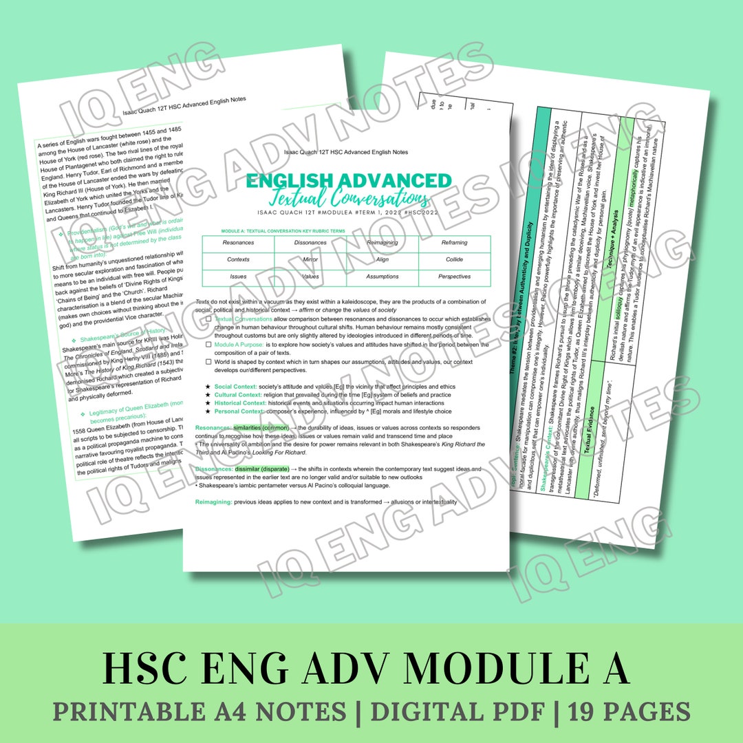HSC English Advanced Module A King Richard III and Looking for Richard ...