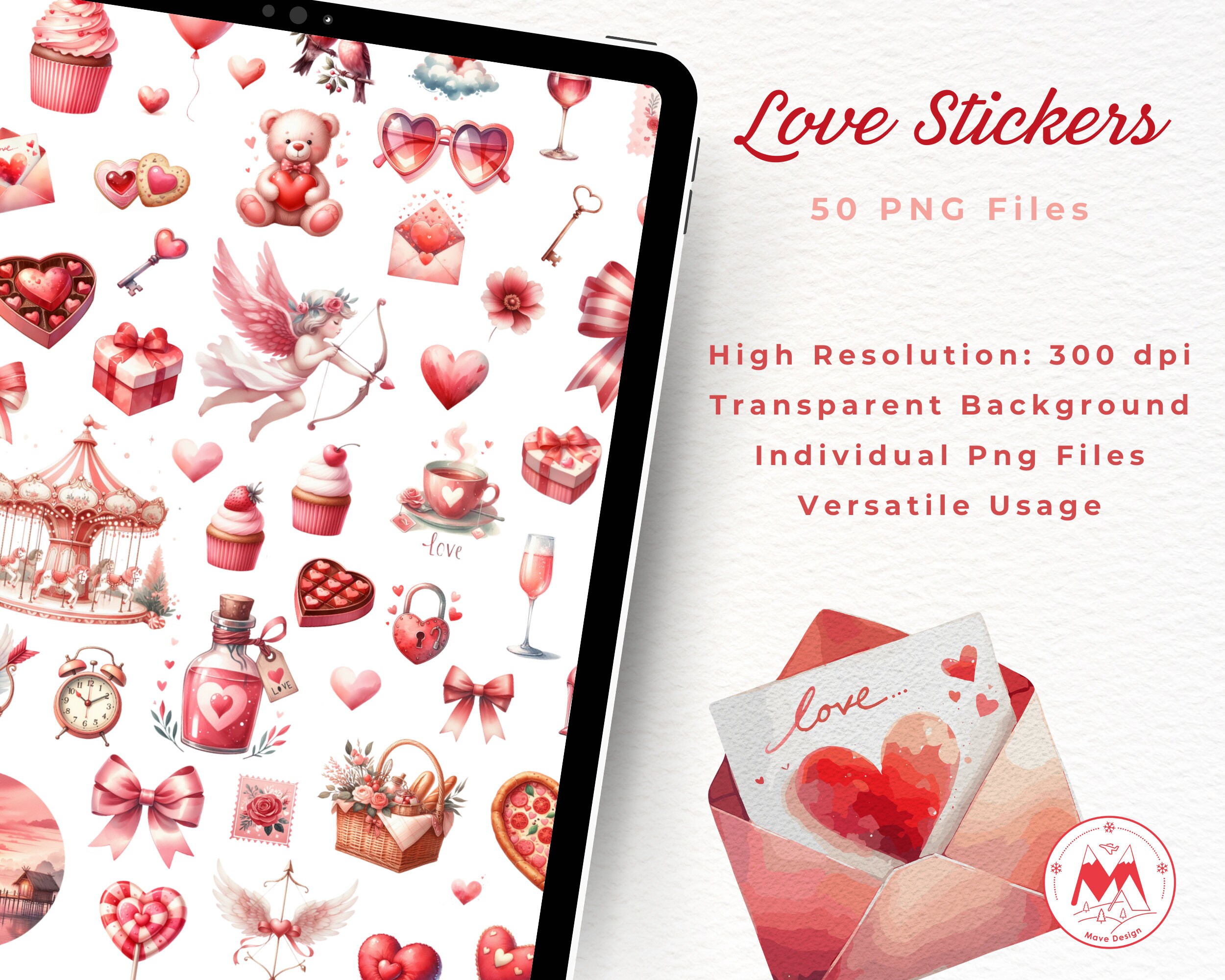 Valentine's Day Clipart, Valentine's Day Digital Stickers, Valentine's ...
