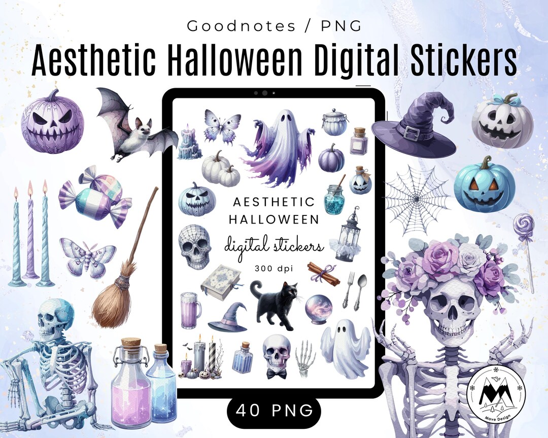Aesthetic Halloween Digital Stickers, Halloween Clipart,aesthetic ...