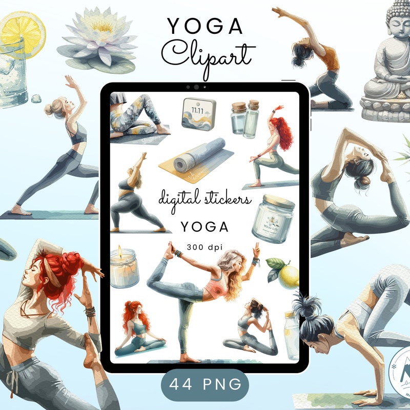 Yoga Clipart - Etsy