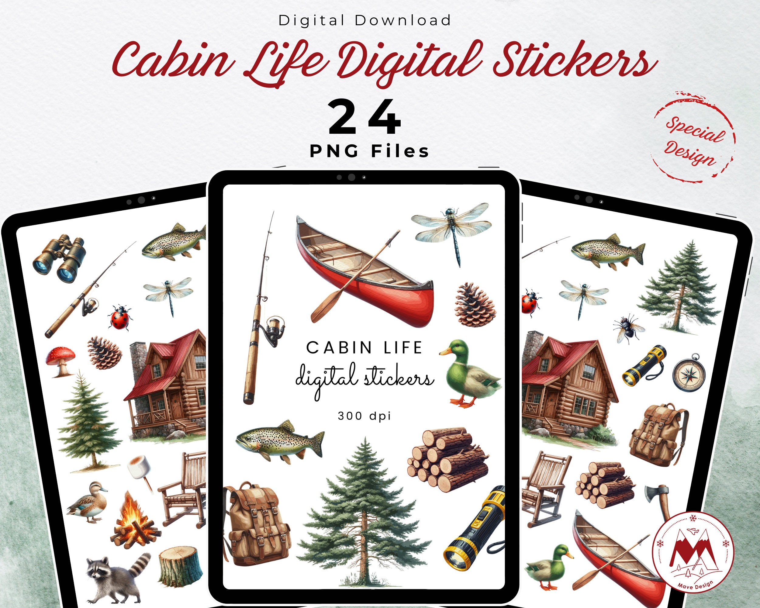 Cabin Life Clipart, Cabin Life Png, Camping Watercolor Clipart, Cabin ...