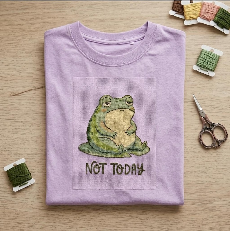 Funny Frog Cross Stitch Pattern | Meme Animal Embroidery Design ...