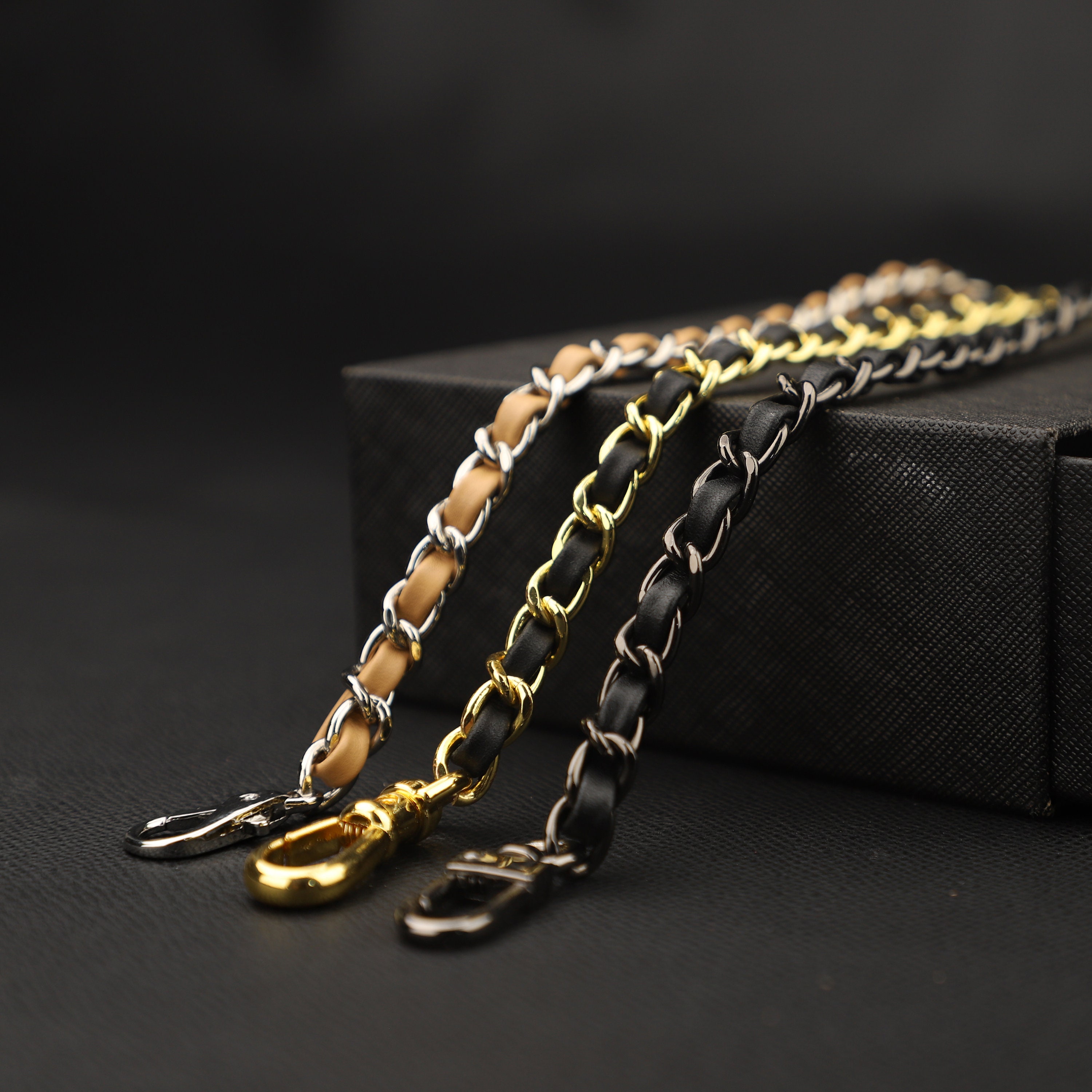 Leather & Metal Chain Bag Strap: Interchangeable Purse Strap - Etsy