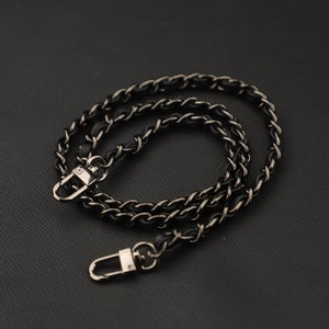Leather & Metal Chain Bag Strap: Interchangeable Purse Strap - Etsy