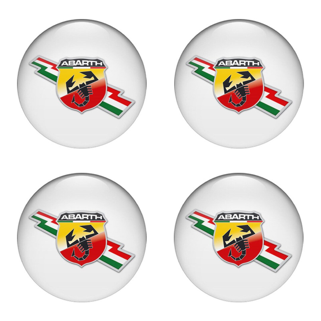 Set of 4 Handmade Emblems Abarth Decals Center Wheel Cap Stickers ...