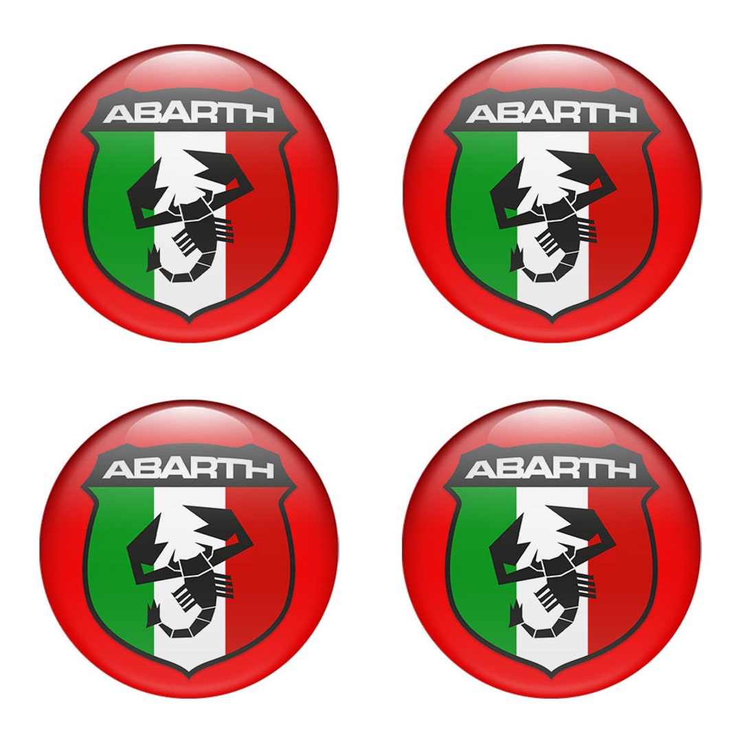 Set of 4 Handmade Emblems Abarth Decals Center Wheel Cap Stickers ...