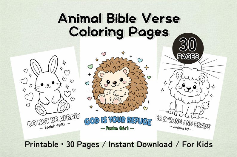30 Animal Bible Verse Coloring Pages – Christian Printable Scripture ...