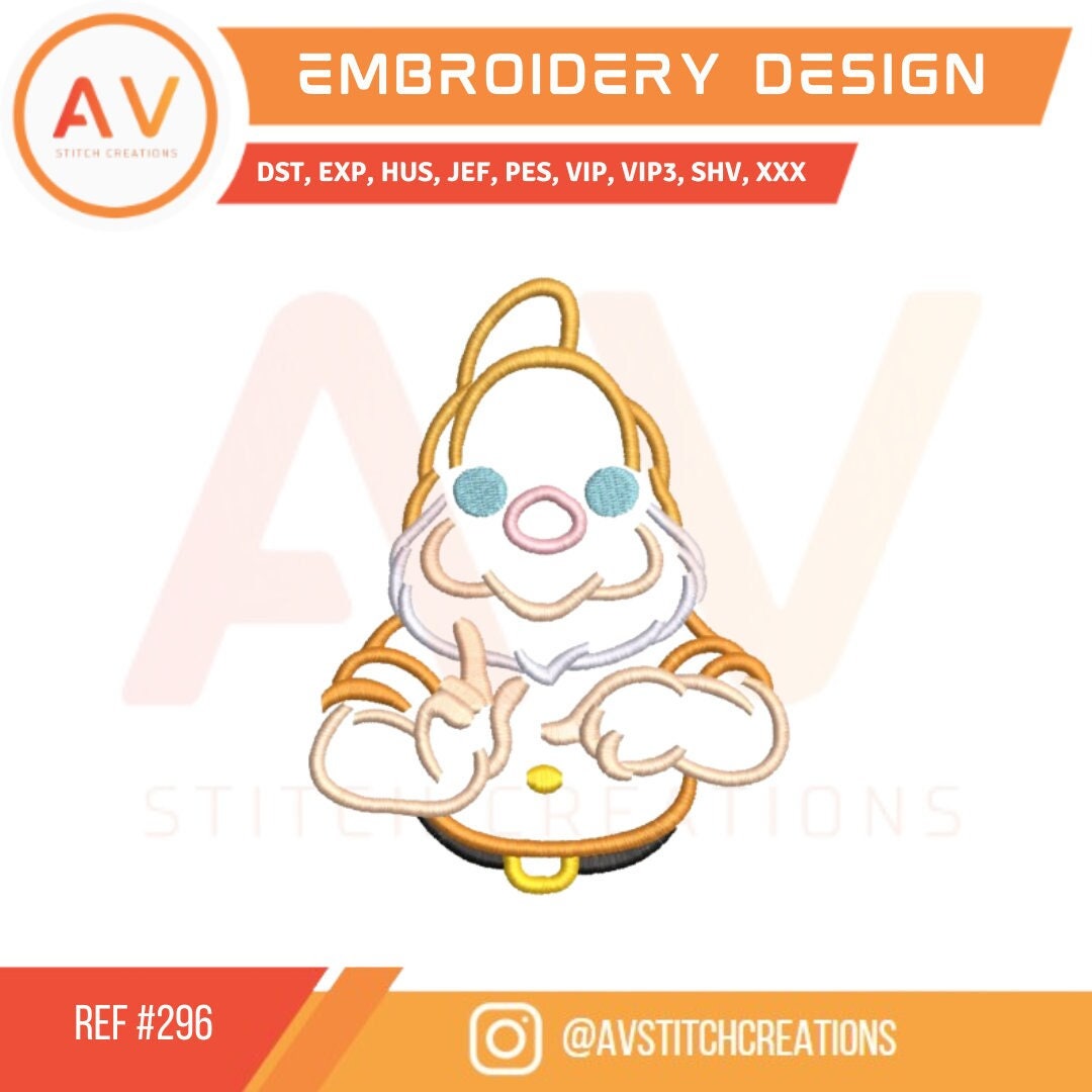 296 Doc Dwarfs SKETCH Digital EMBROIDERY DESIGN Instant Download 3 ...
