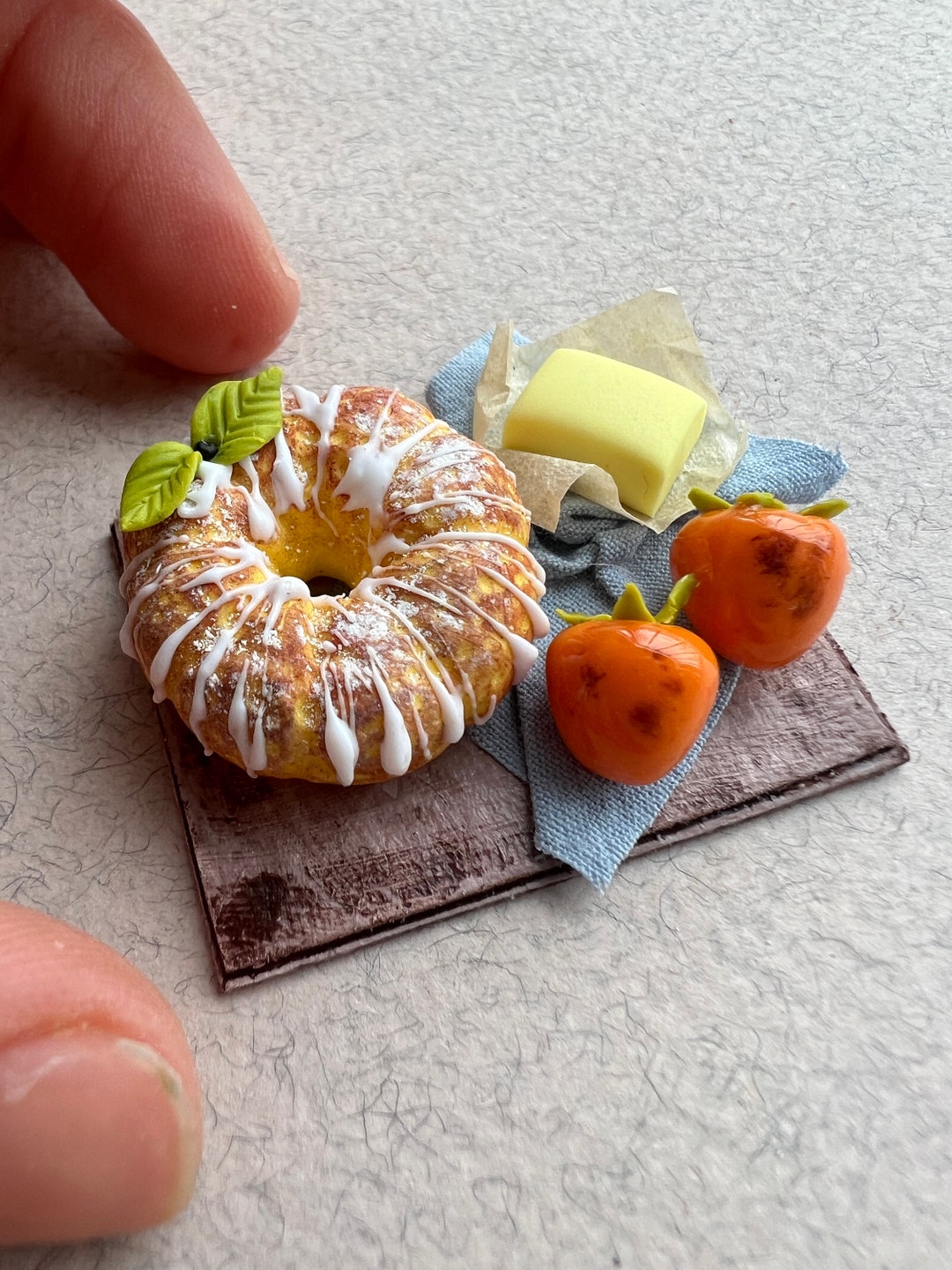 Miniature Cake, Dollhouse Cake, Miniature Persimmon, Mini Cake ...