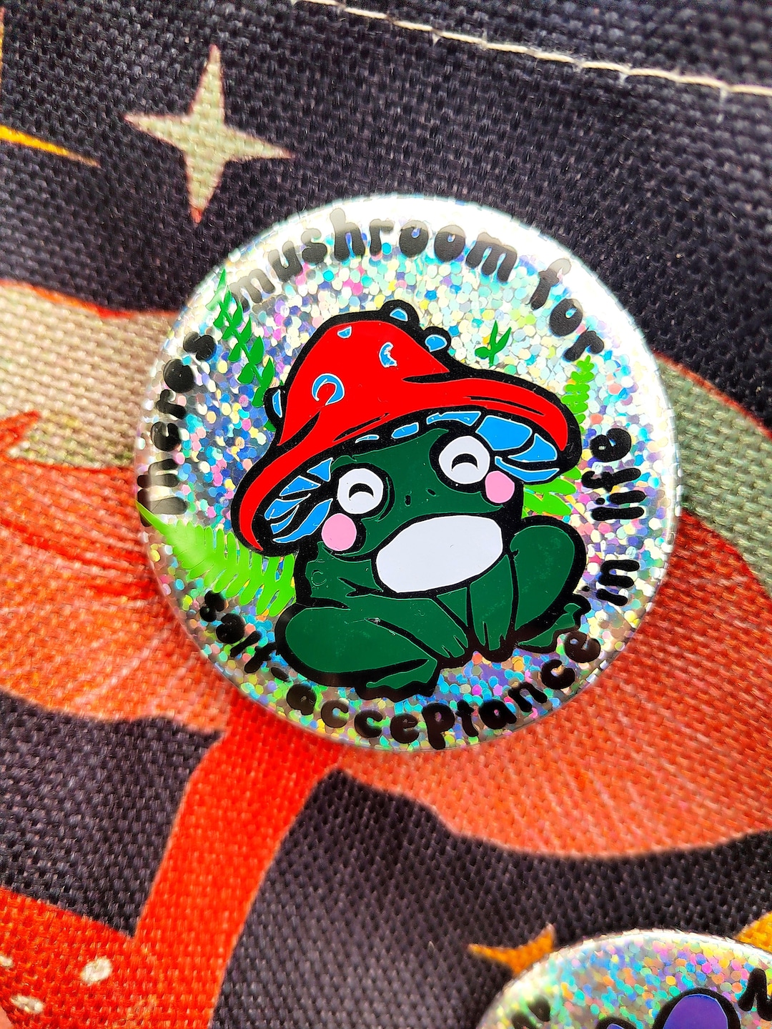 Motivational Frog Badge/pin mushroom - Etsy