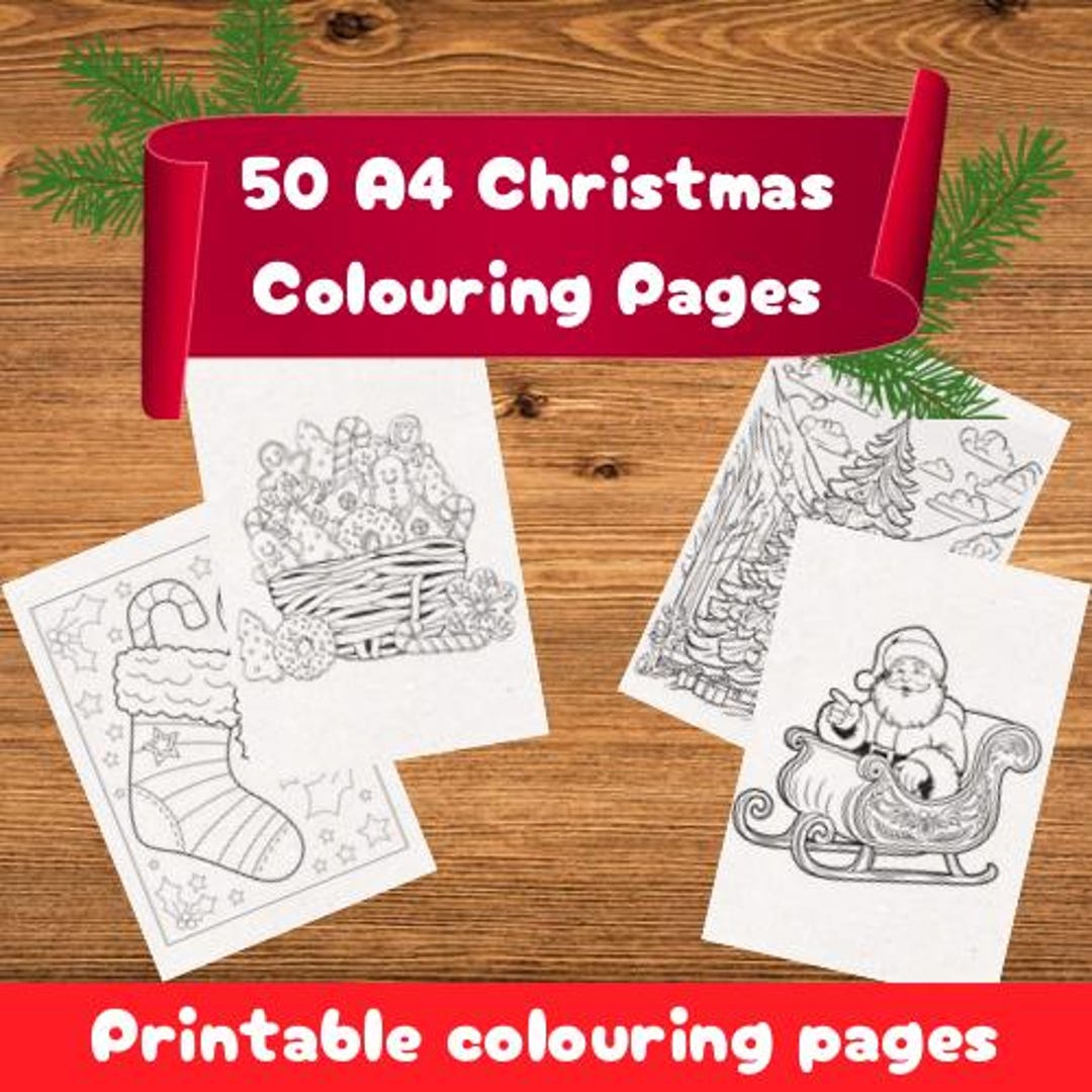 50 Fun Christmas Colouring Pages for Kids, Teens and Adults, Holiday ...