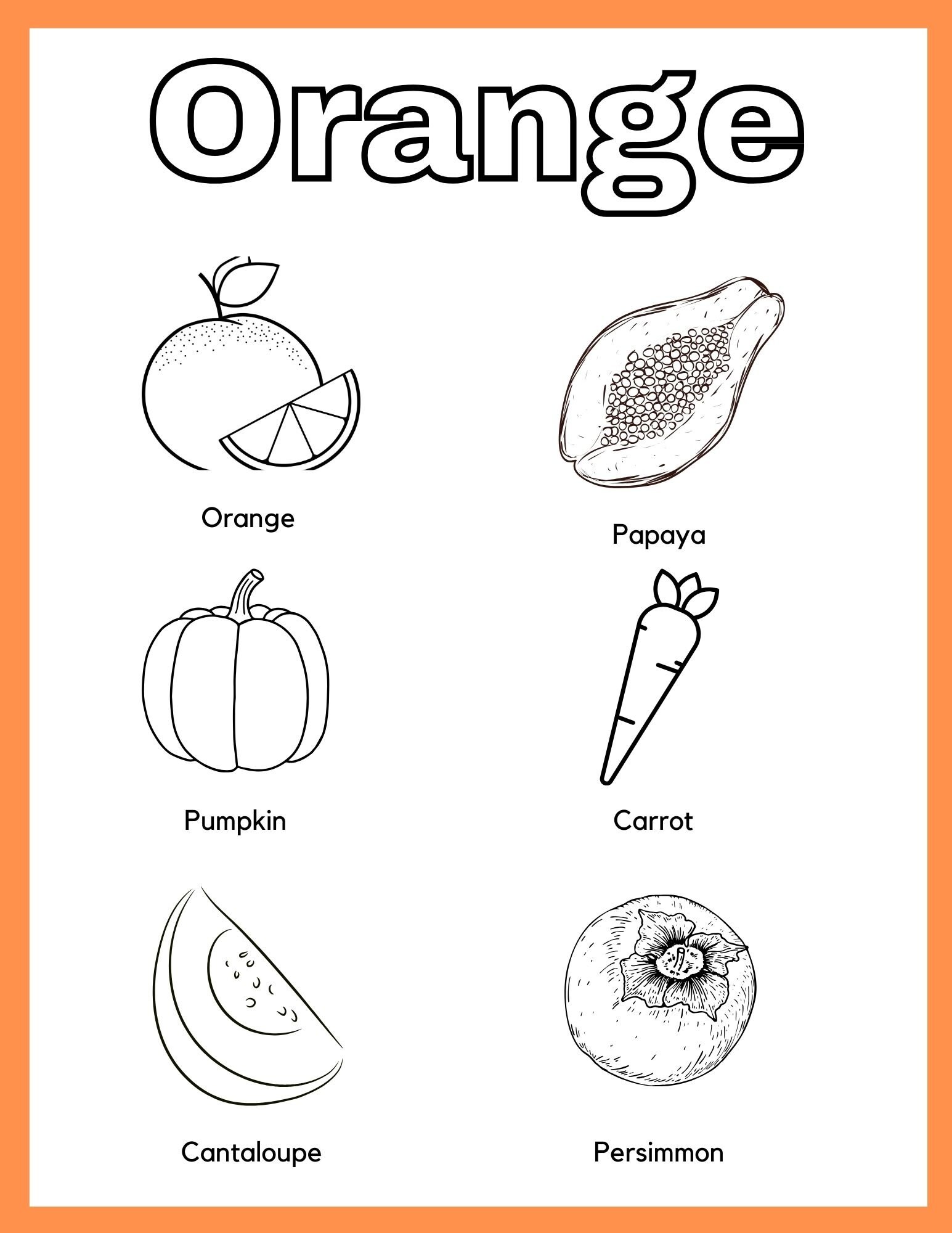 Coloring Book Printable Coloring Material Guide Coloring Fruits Digital ...
