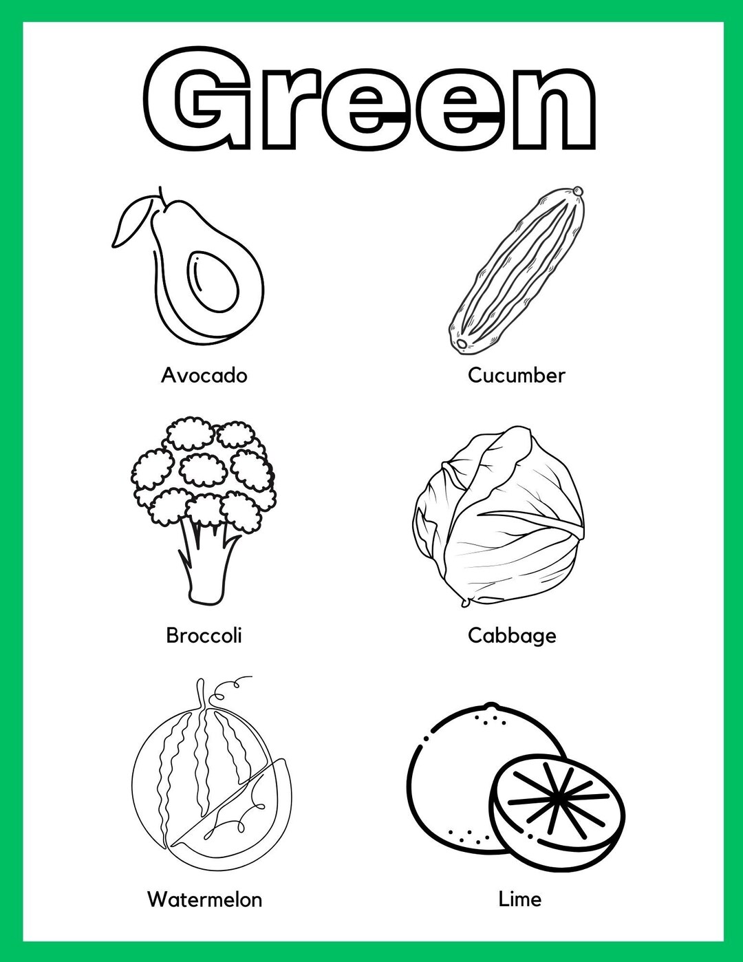 Coloring Book Printable Coloring Material Guide Coloring Fruits Digital ...