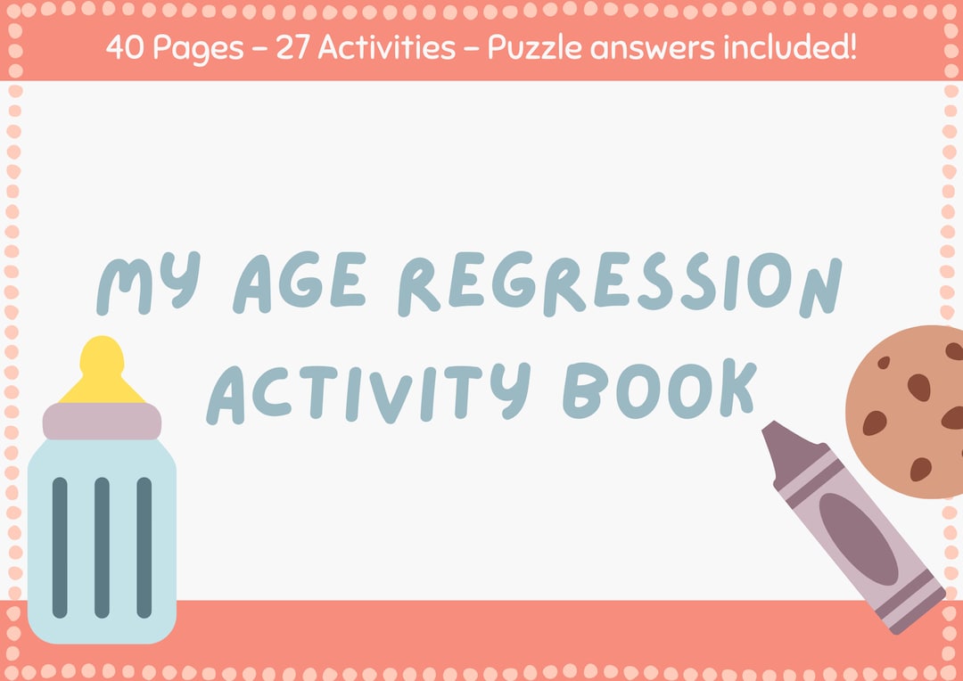 DIGITAL ONLY! SFW Agere Age Regression Activity and Puzzle Booklet - Etsy