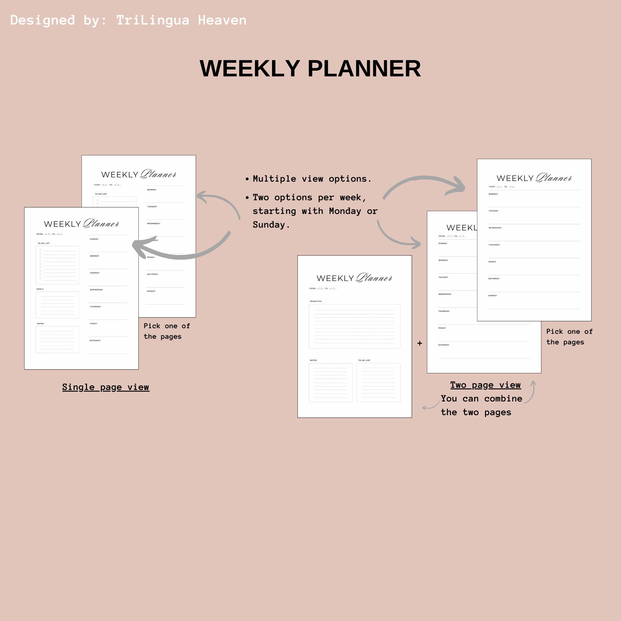 Planner Printable 2024 Daily, Weekly, Monthly, Habit Tracker, Goal ...