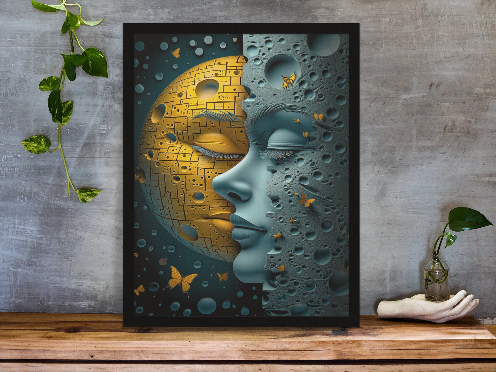 Enchanting Moon and Butterfly Fusion Art - Optical Illusion by Djsaoai ...