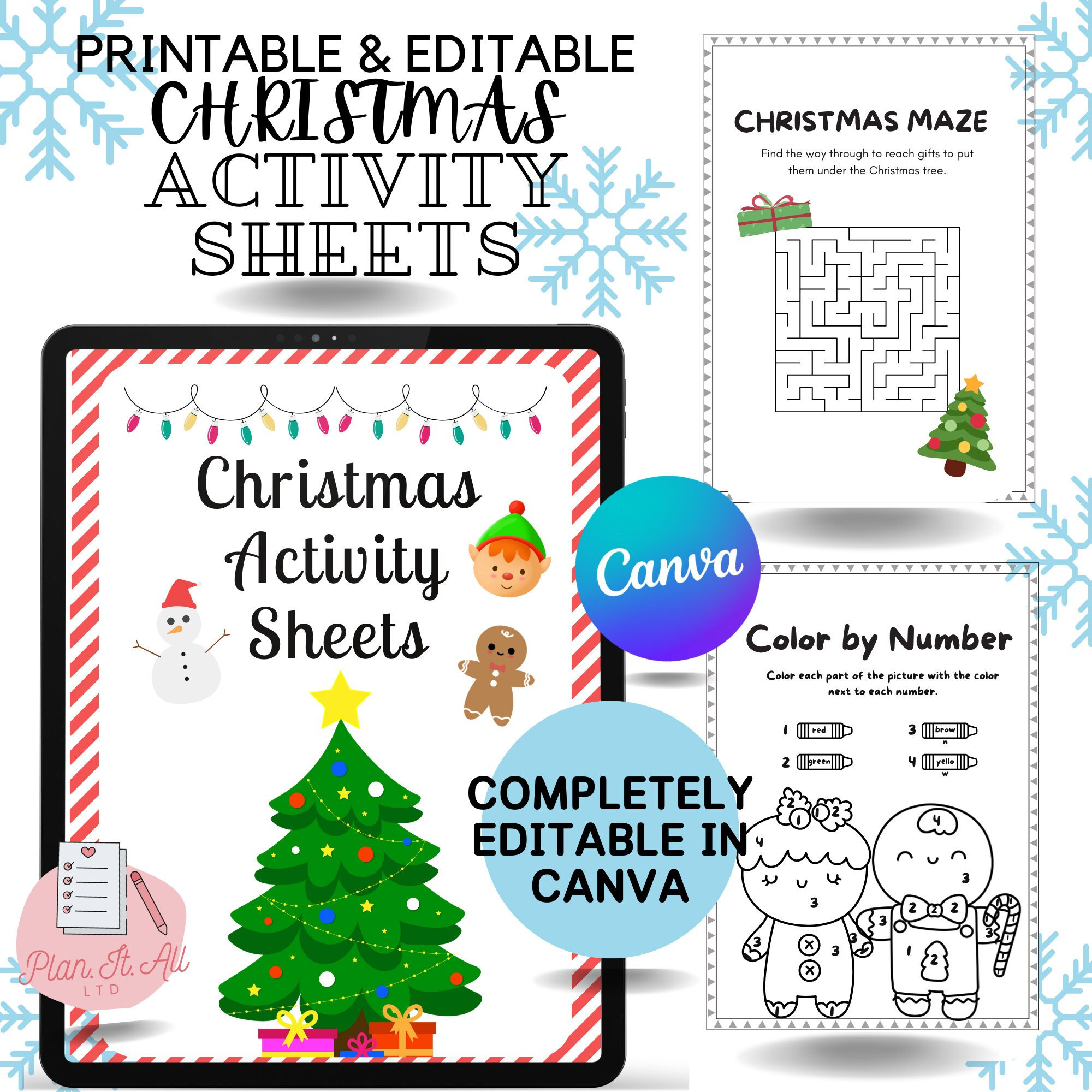 Printable Christmas Activity Sheets for Kids, Christmas Games for Kids ...