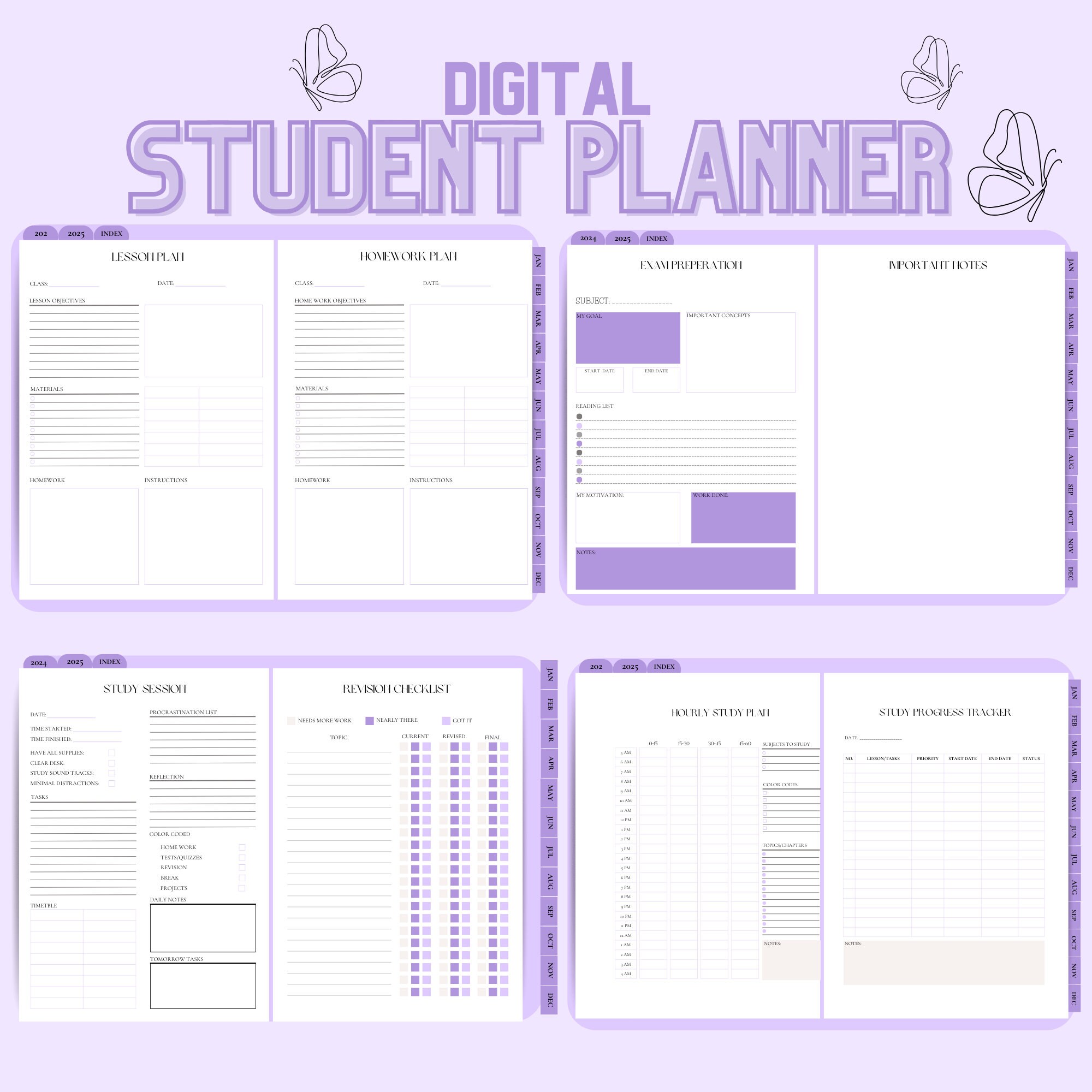 2024 2025 Student Digital Planner, Goodnotes Planner, iPad Planner ...