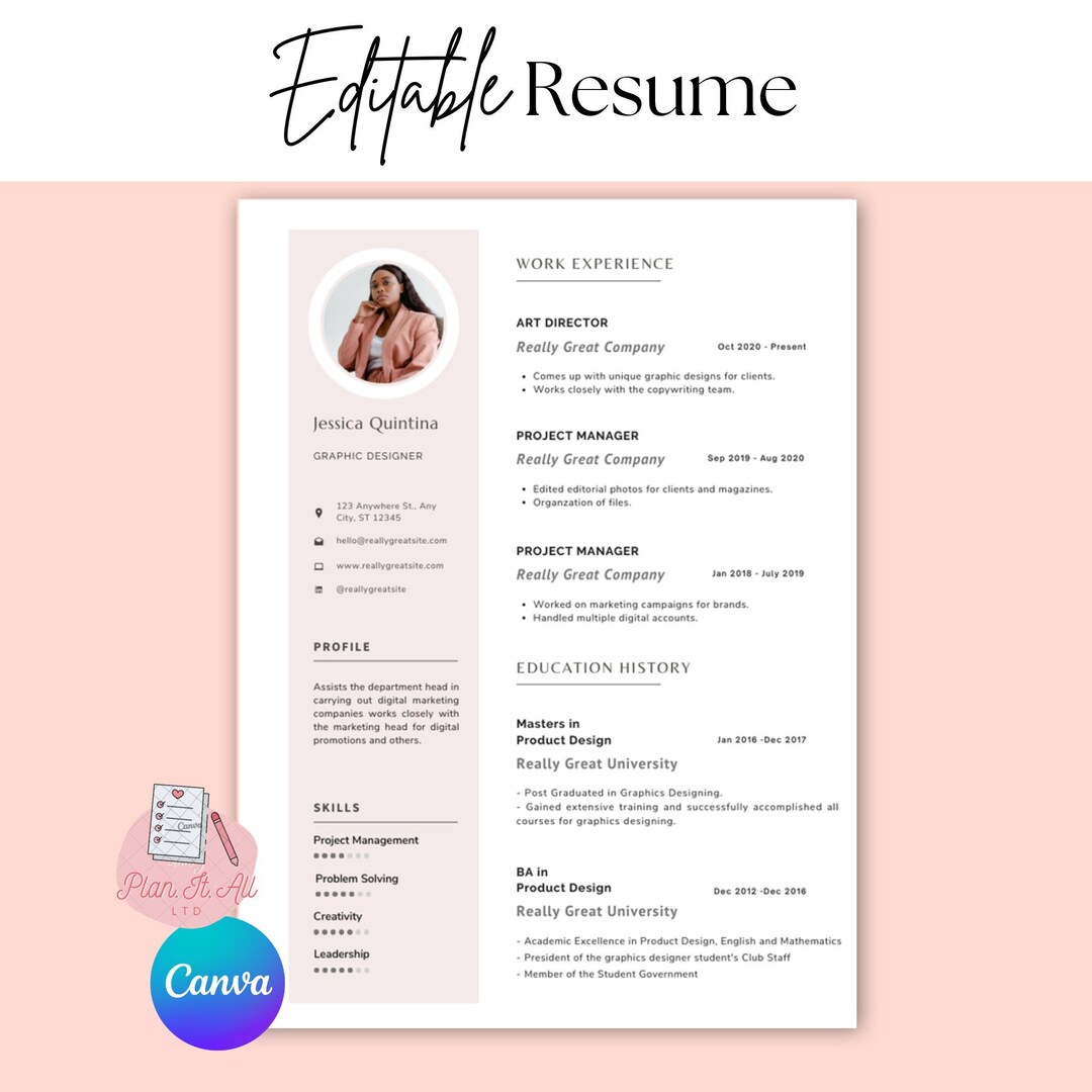 Resume Template, Modern Resume Template With Photo, Resume Template ...
