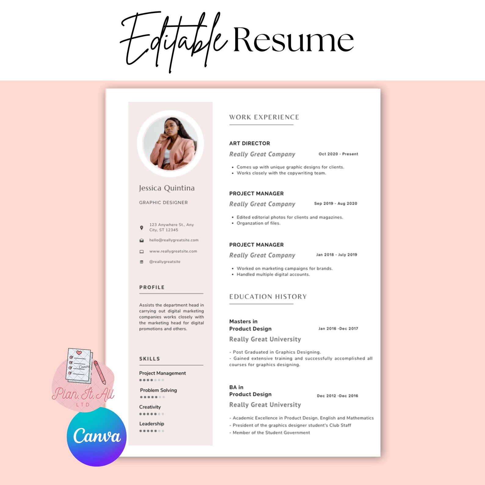 Resume Template, Modern Resume Template With Photo, Resume Template ...