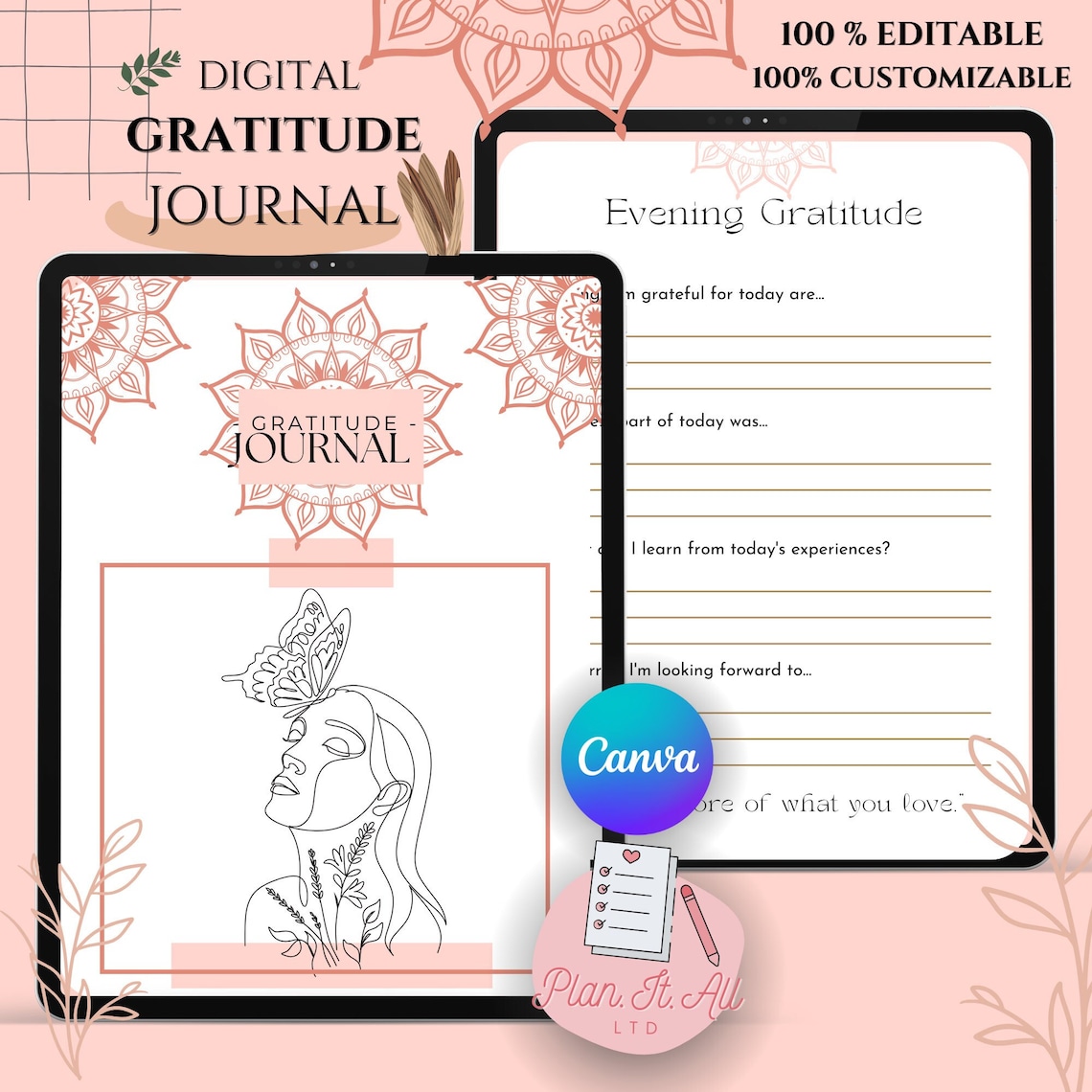 Digital Gratitude Journal Printable Mental Health Journal Digital ...