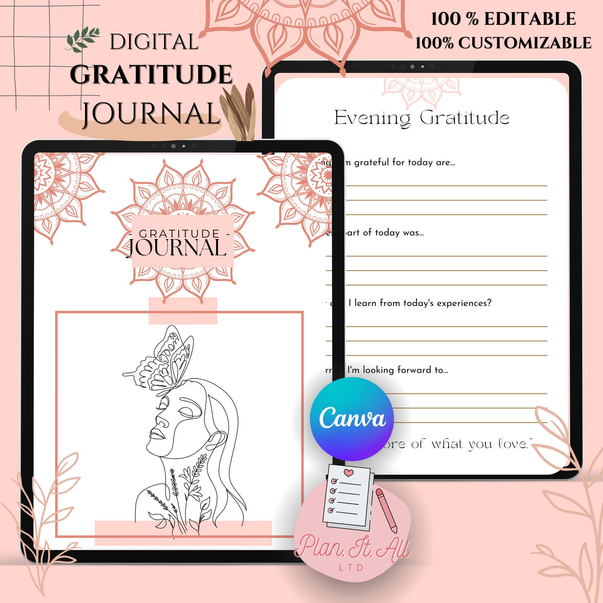 Digital Gratitude Journal Printable Mental Health Journal Digital ...