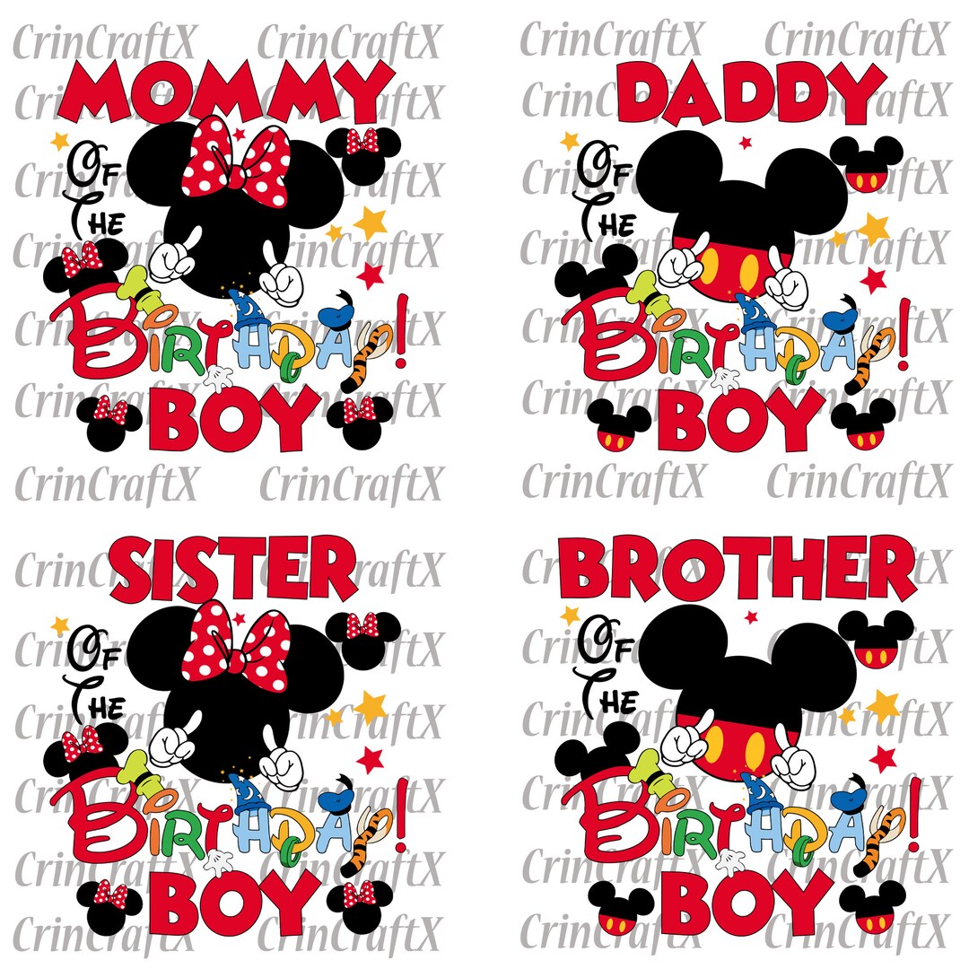 Bundle Birthday Boy Family Svg Mickey Mouse Happy Birthday - Etsy