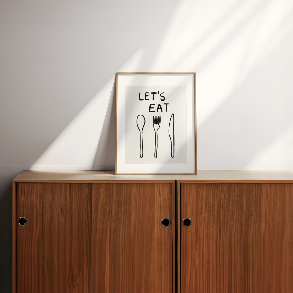 Let's Eat Kitchen Wall Art, Printable Kitchen Decor, Minimal Kitchen ...
