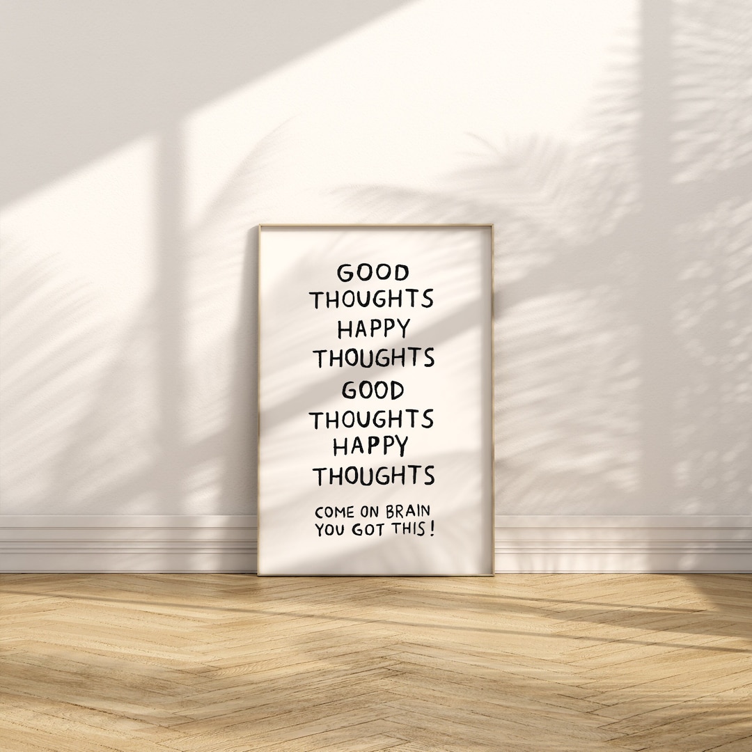 Good Thoughts Happy Thoughts, Printable Living Room Decor, Living Room ...