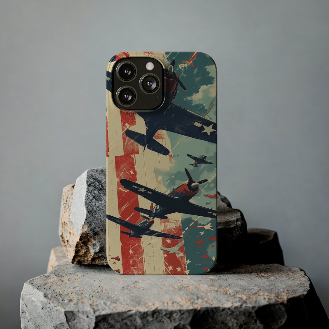 Patriotic Vintage Fighter Planes Slim iPhone Case WW2 Propaganda Slim ...