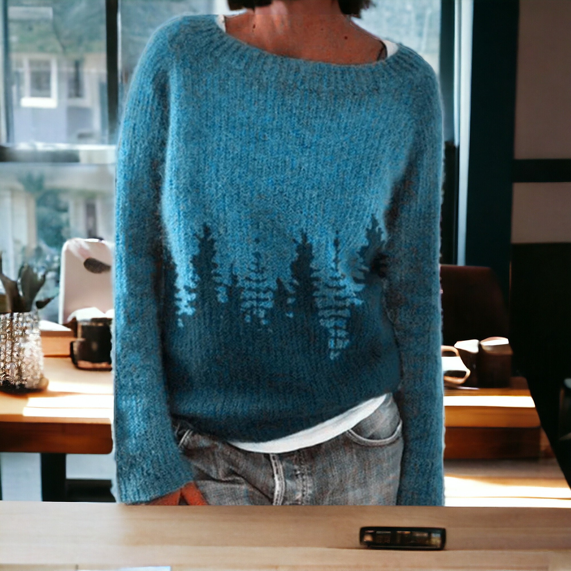 Herbst Damen Pullover, gestrickter Jacquard Pullover für einen warmen ...