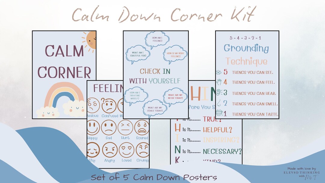 Calm Down Corner Posters, Classroom Emotional Regulation (digital ...