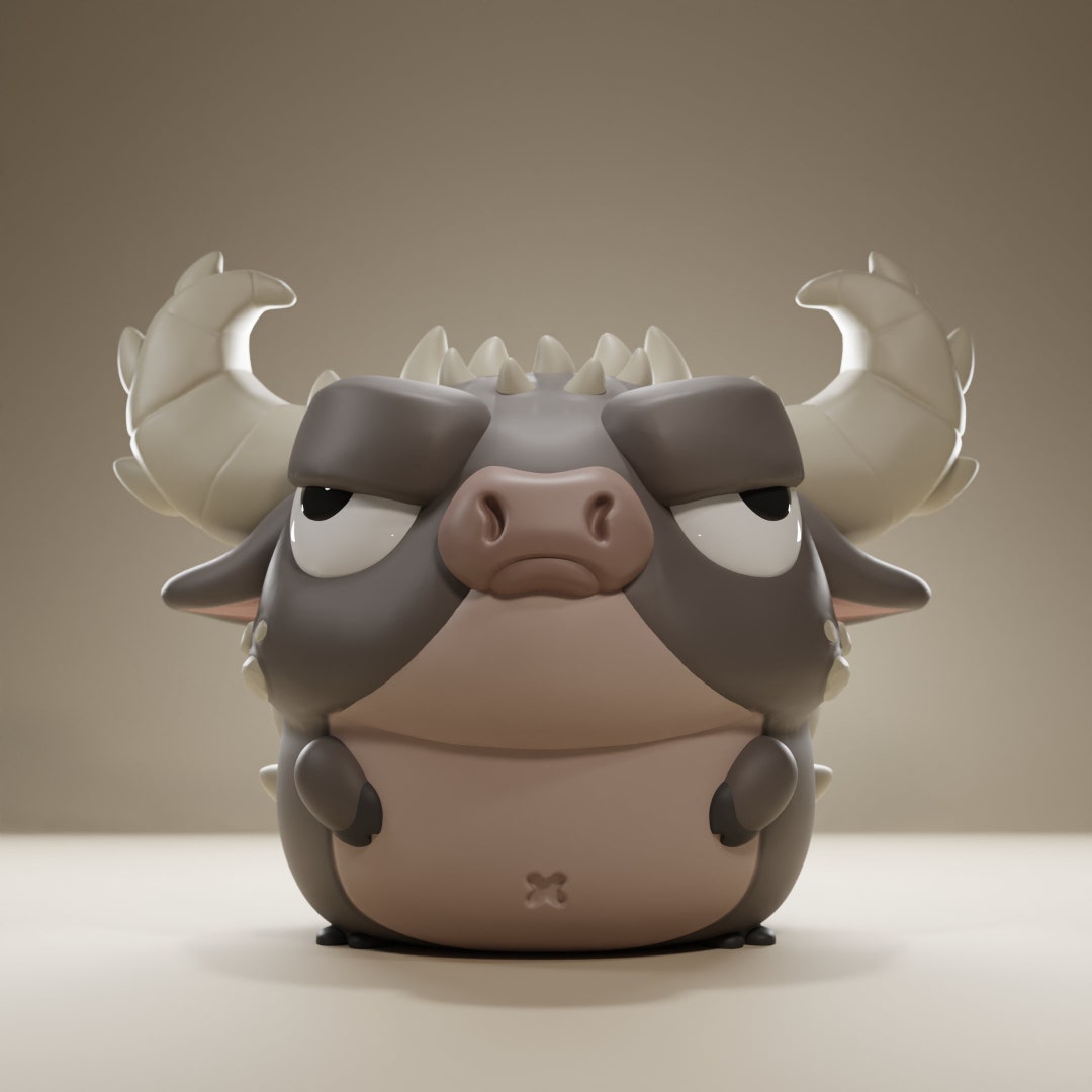 Grumpii Ox 3d Printed Collectible Dragon Dinosaur Kawaii Chibi Toy Lion ...
