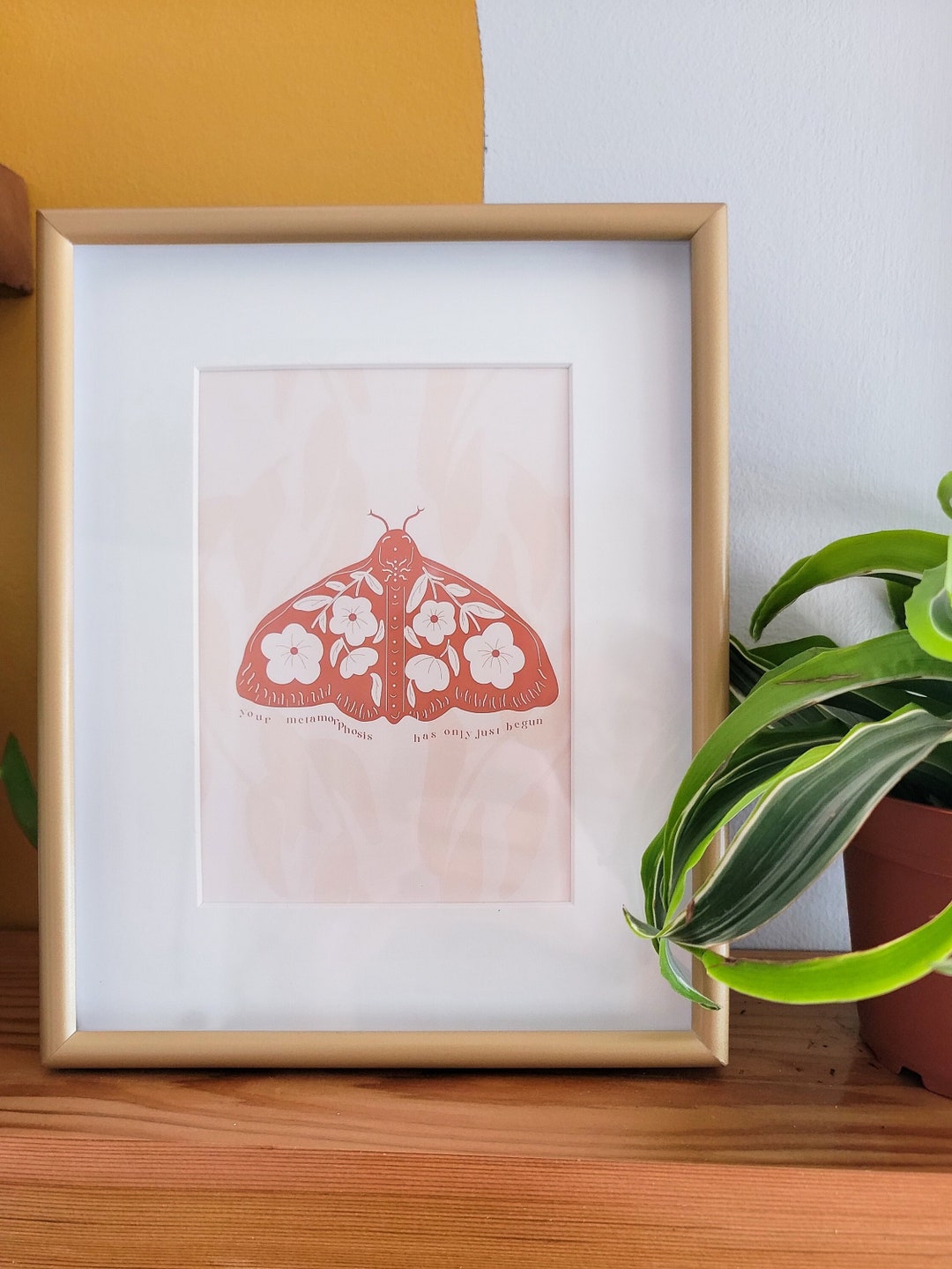 Metamorphosis Floral Print | Instant Download Moth Print | Retro Nature ...