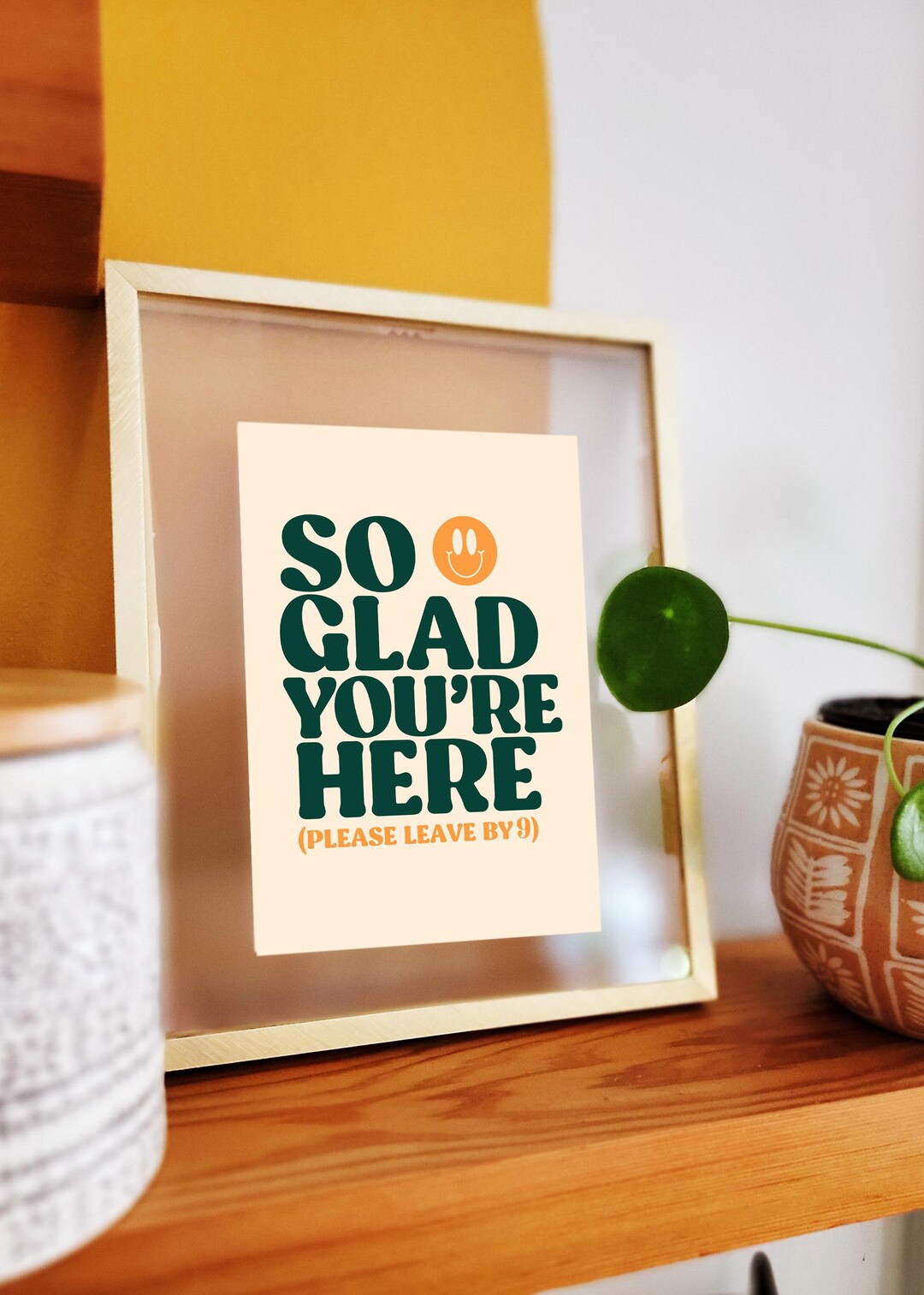 Retro 'so Glad You're Here' Print: Introvert Wall Art (digital Download ...