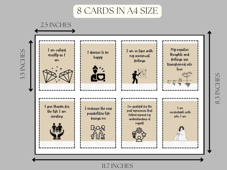 124 Affirmation Cards Motivational and Positive Words White and Pink ...